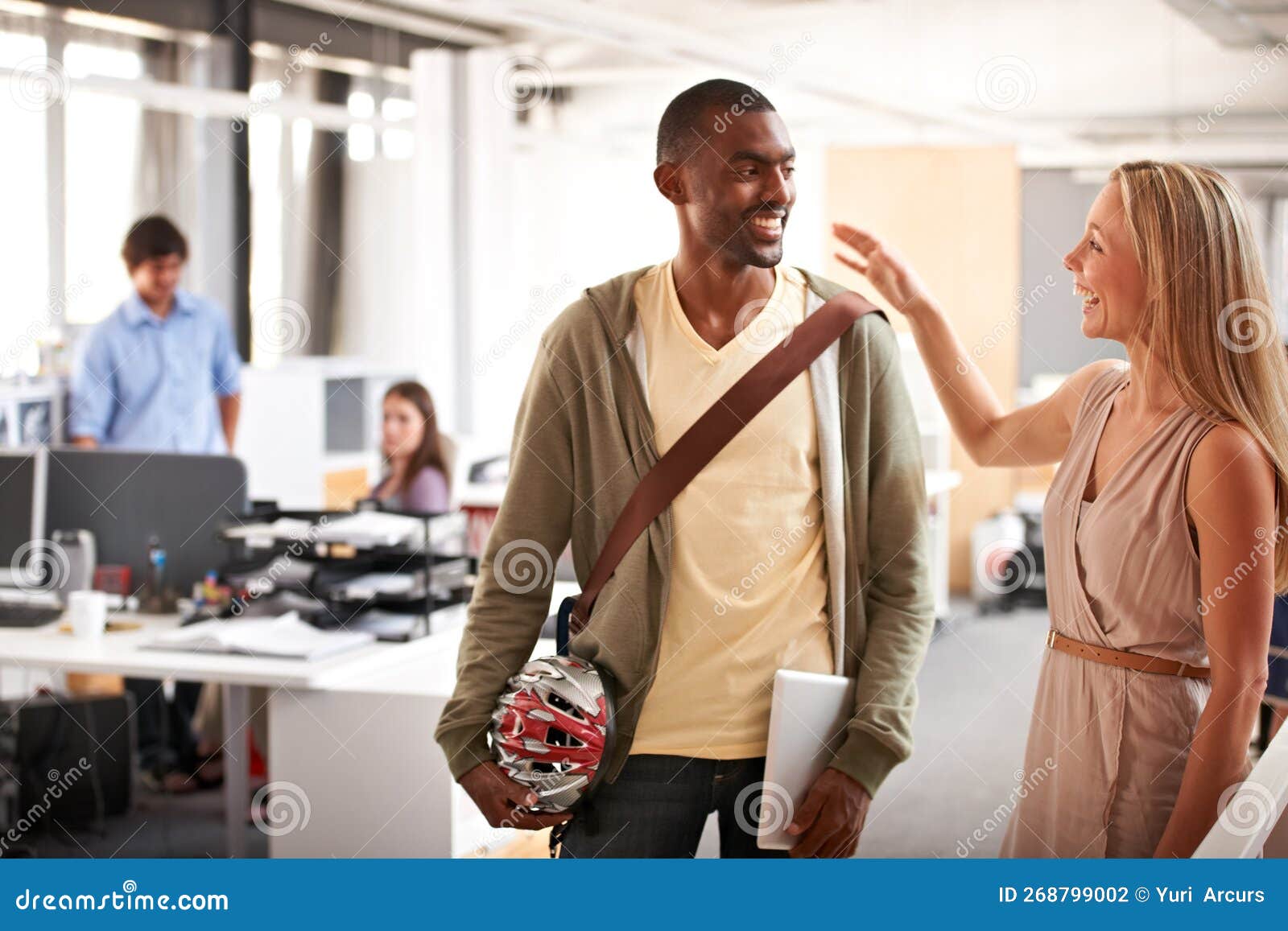 Getting Commended for Some Good Work. Two Friendly Business Colleagues ...