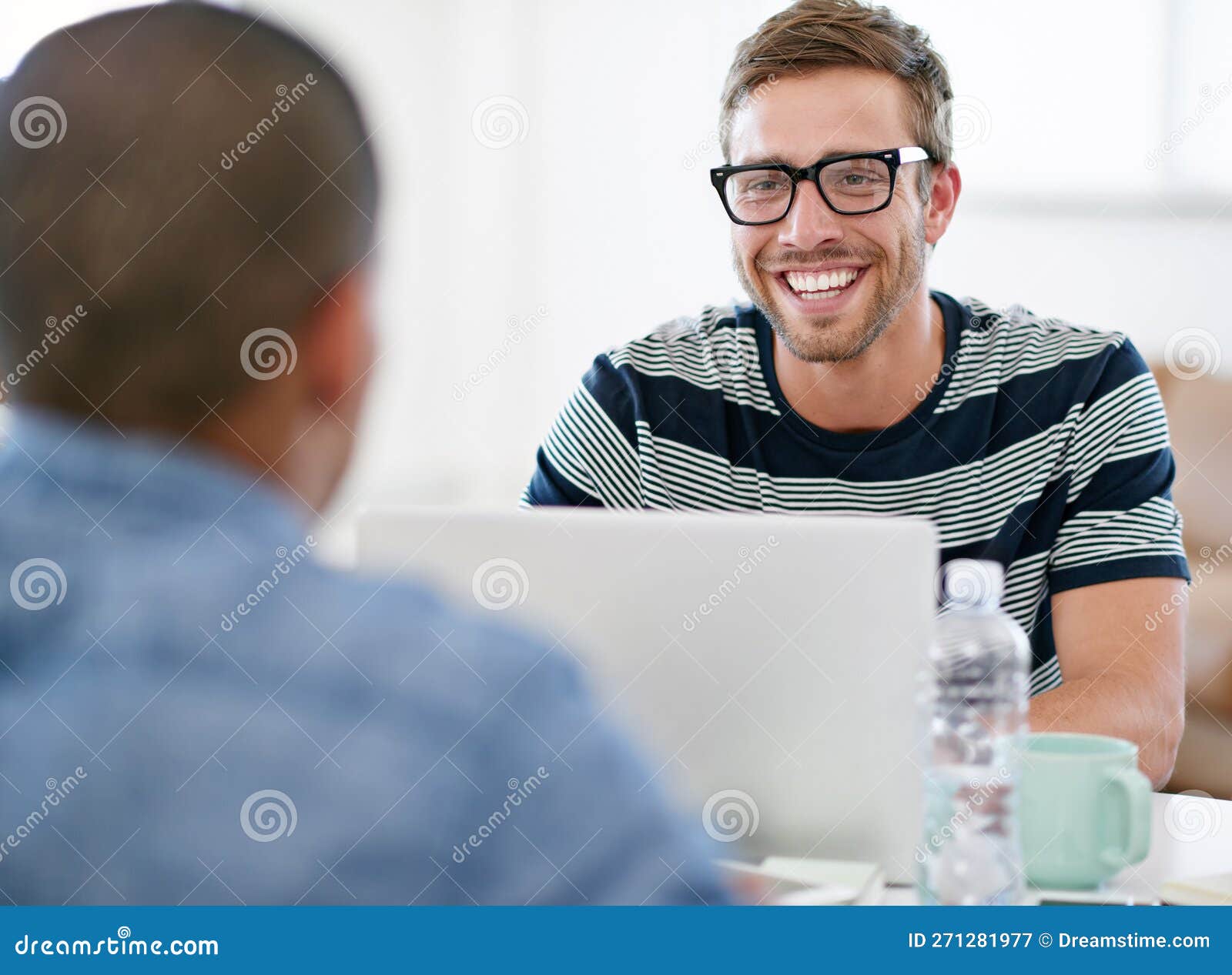 Getting Creative. Coworkers Talking in a Meeting. Stock Image - Image ...