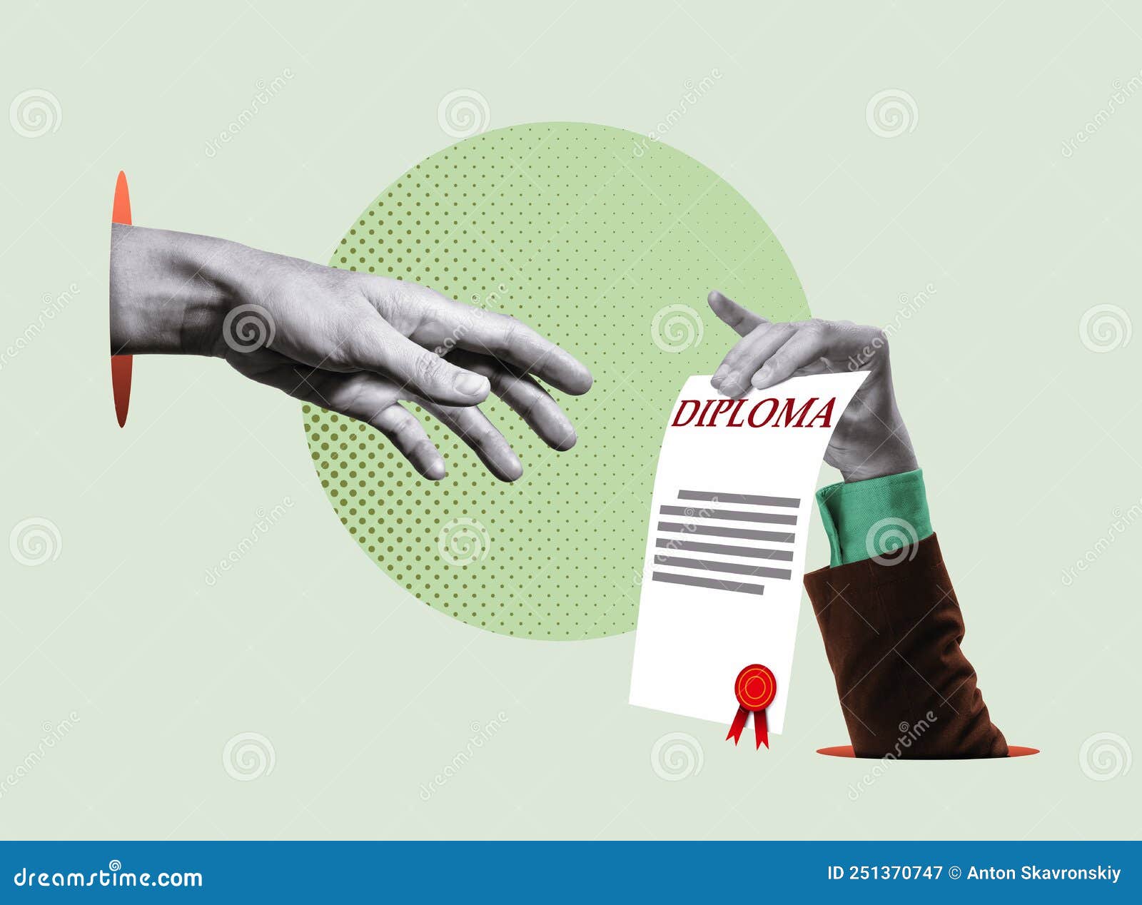 Getting a Diploma, Art Collage. Stock Illustration - Illustration of ...