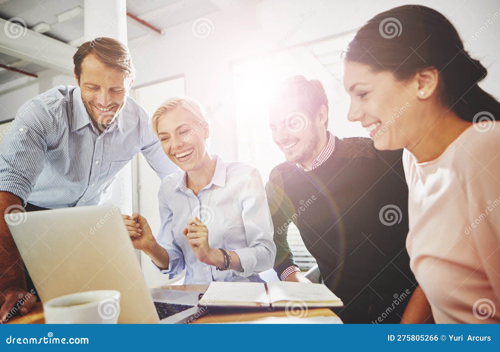 Getting it Done through Teamwork. a Group of Businesspeople in the ...
