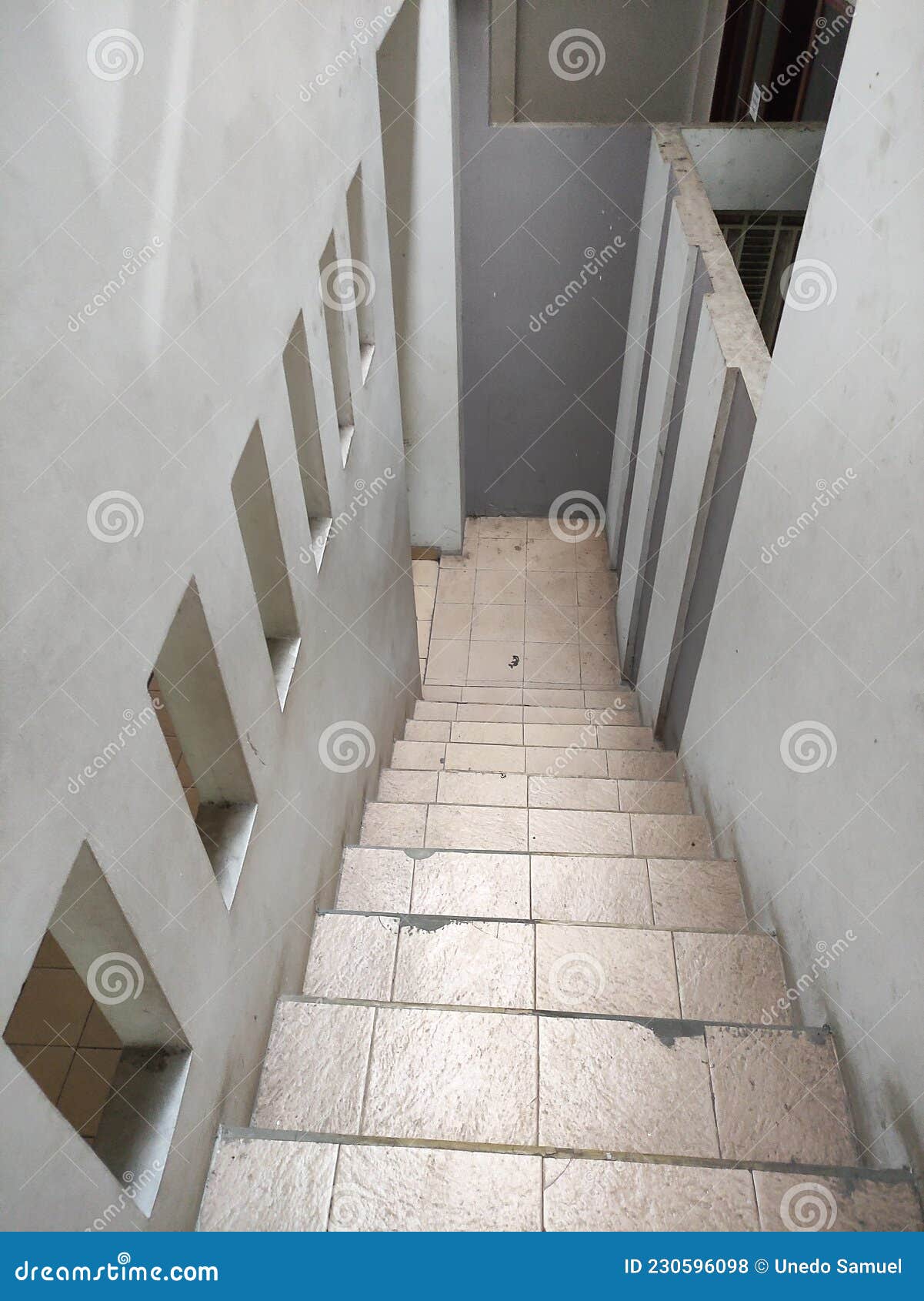 Getting Down at the Simple Stairs Behind the Wall Stock Photo - Image ...