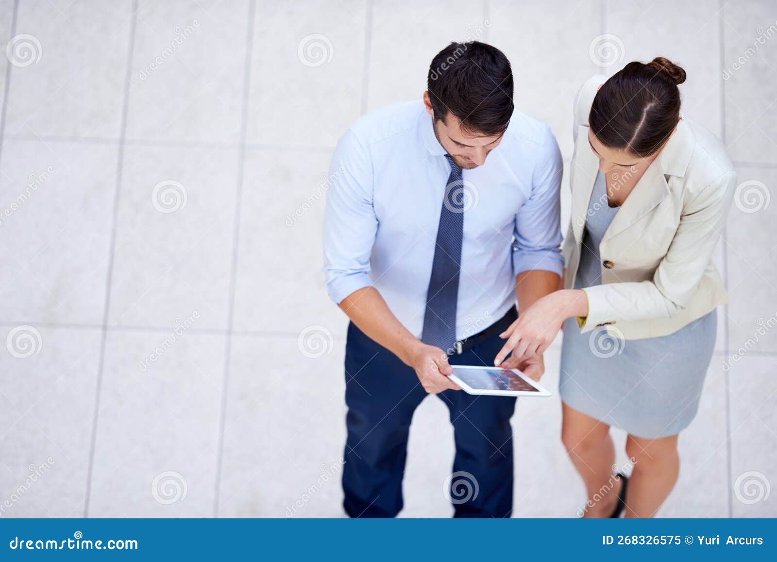 Getting Each Others Input. High Angle Shot of Two Business Colleagues ...