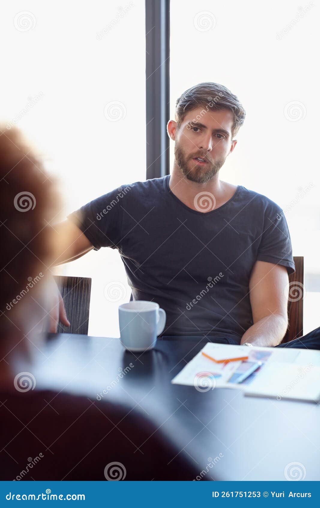 Getting Feedback on Progress. Two Colleagues Having a Discussion in the ...