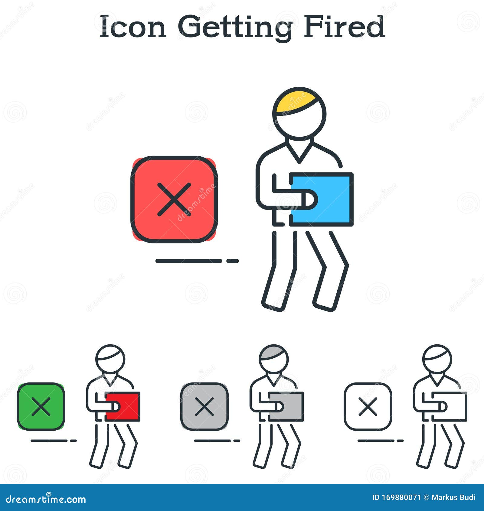 Getting Fired Flat Icon Design for Infographics and Businesses Stock ...