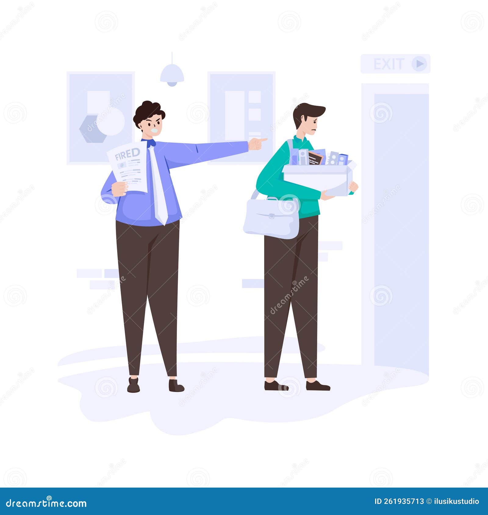 A Man Getting Fired Illustration Stock Vector - Illustration of office ...