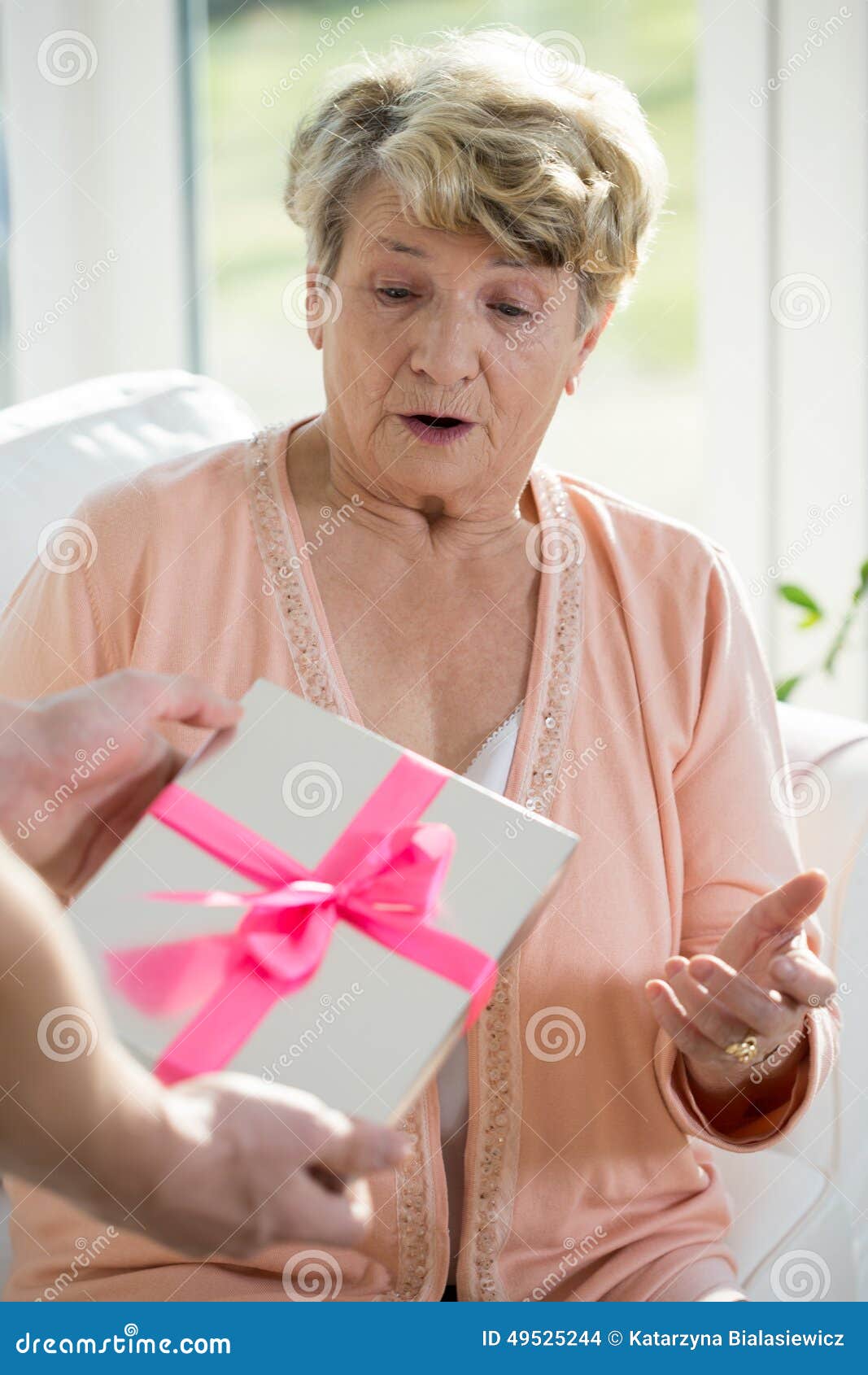 Getting a gift stock photo. Image of pensioner, medical - 49525244