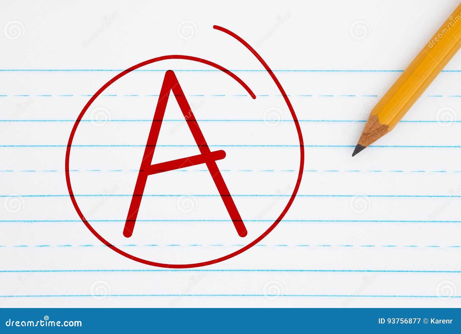 Getting a grade a stock image. Image of pencil, marks - 93756877