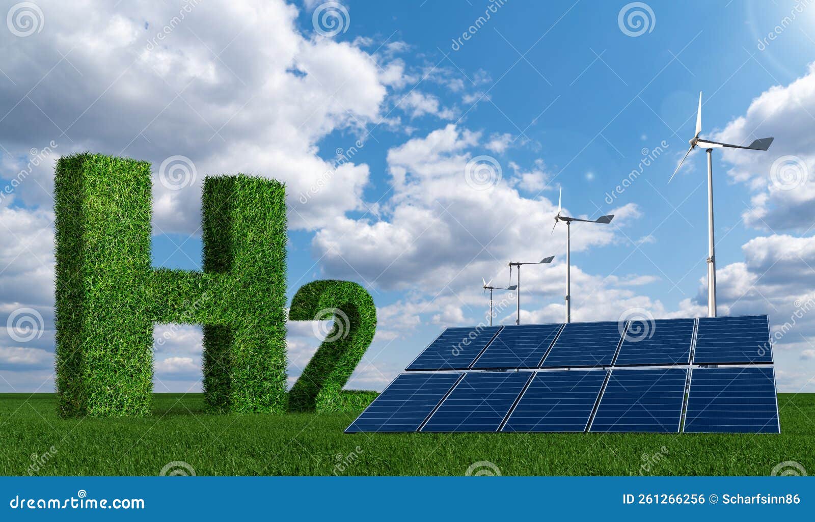 Getting Green Hydrogen from Renewable Energy Sources. Stock ...