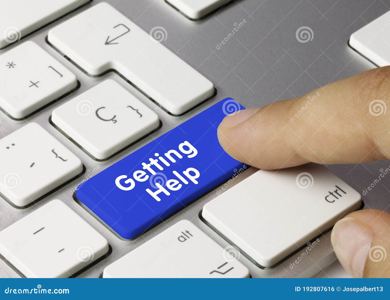 Getting Help - Inscription on Blue Keyboard Key Stock Photo - Image of ...