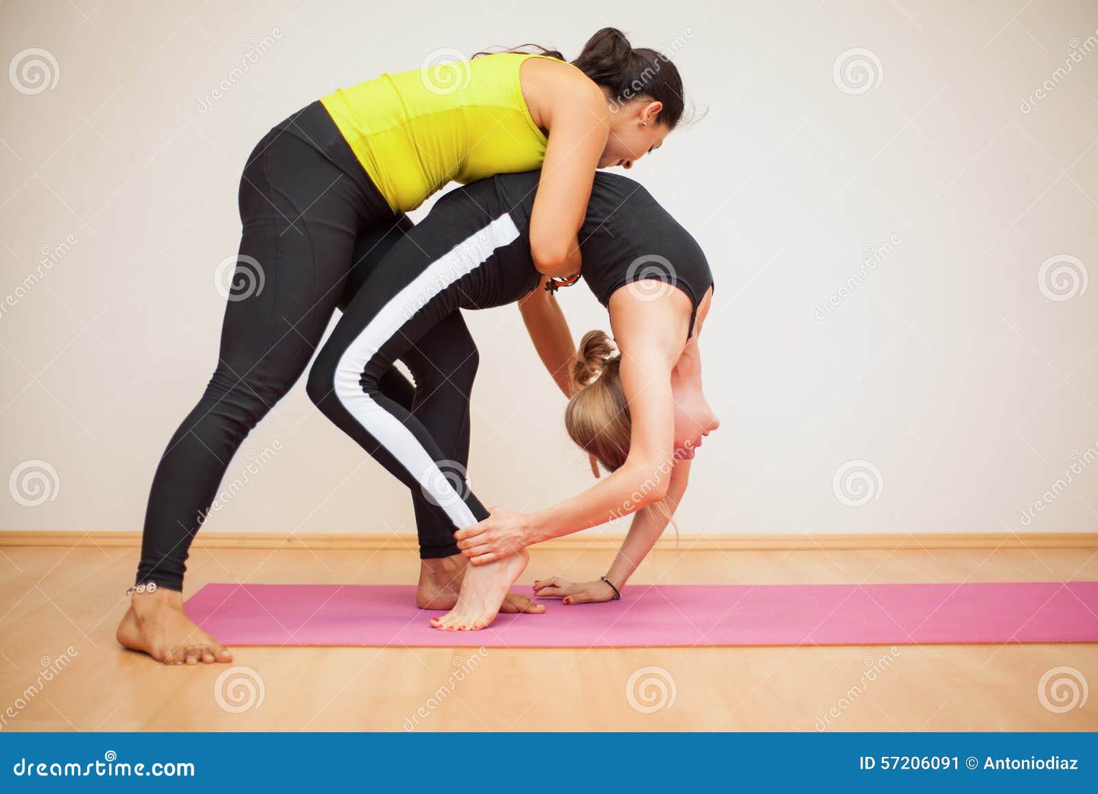 Getting Help from a Yoga Instructor Stock Image - Image of profile ...