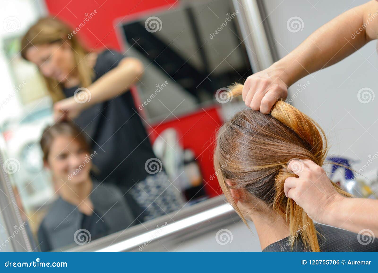 Getting her hair done stock photo. Image of haircut - 120755706