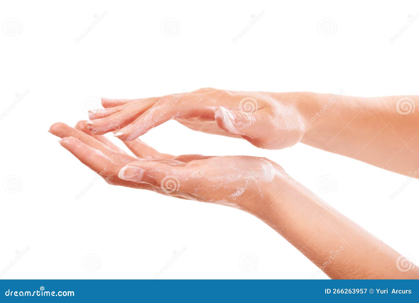 Getting Her Hands Clean. a Woman Lathering Her Hands. Stock Image ...
