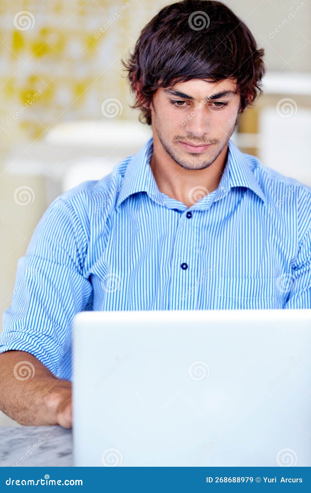 Getting His Head Around the Project. a Young Business Professional at ...