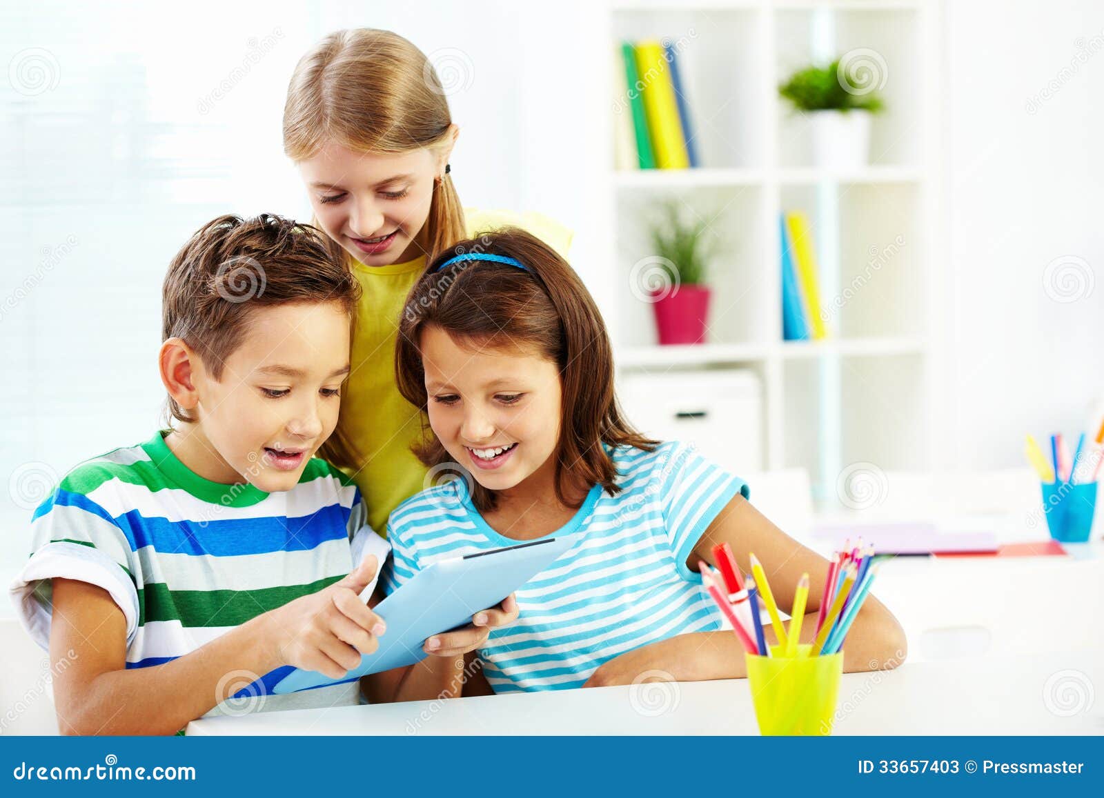 Getting information stock image. Image of cute, friends - 33657403