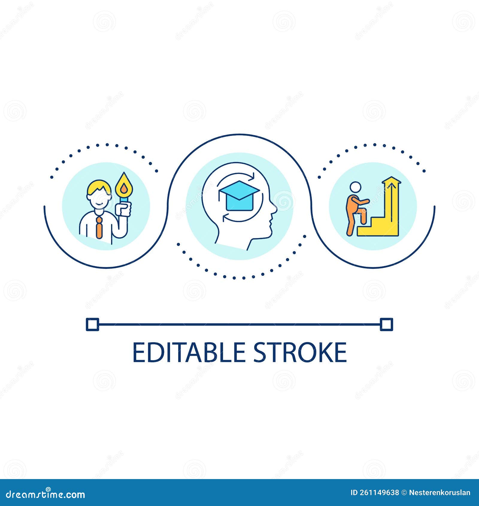 Getting Knowledge Loop Concept Icon Stock Vector - Illustration of ...