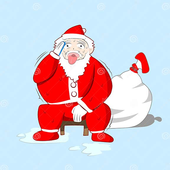 Santa is Taking a Midday Break Stock Vector - Illustration of break ...