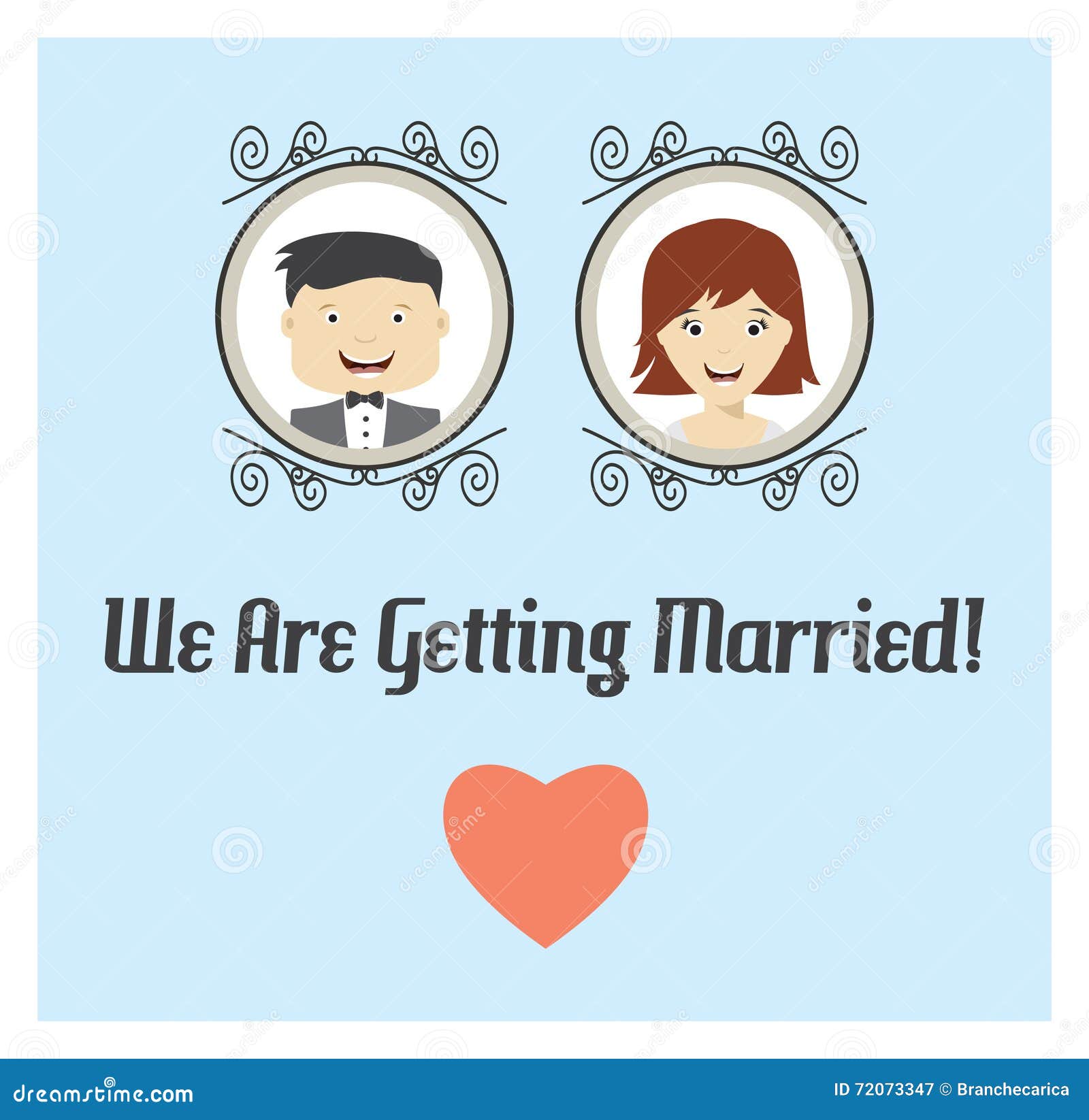 We are Getting Married Vector Card Stock Vector - Illustration of ...