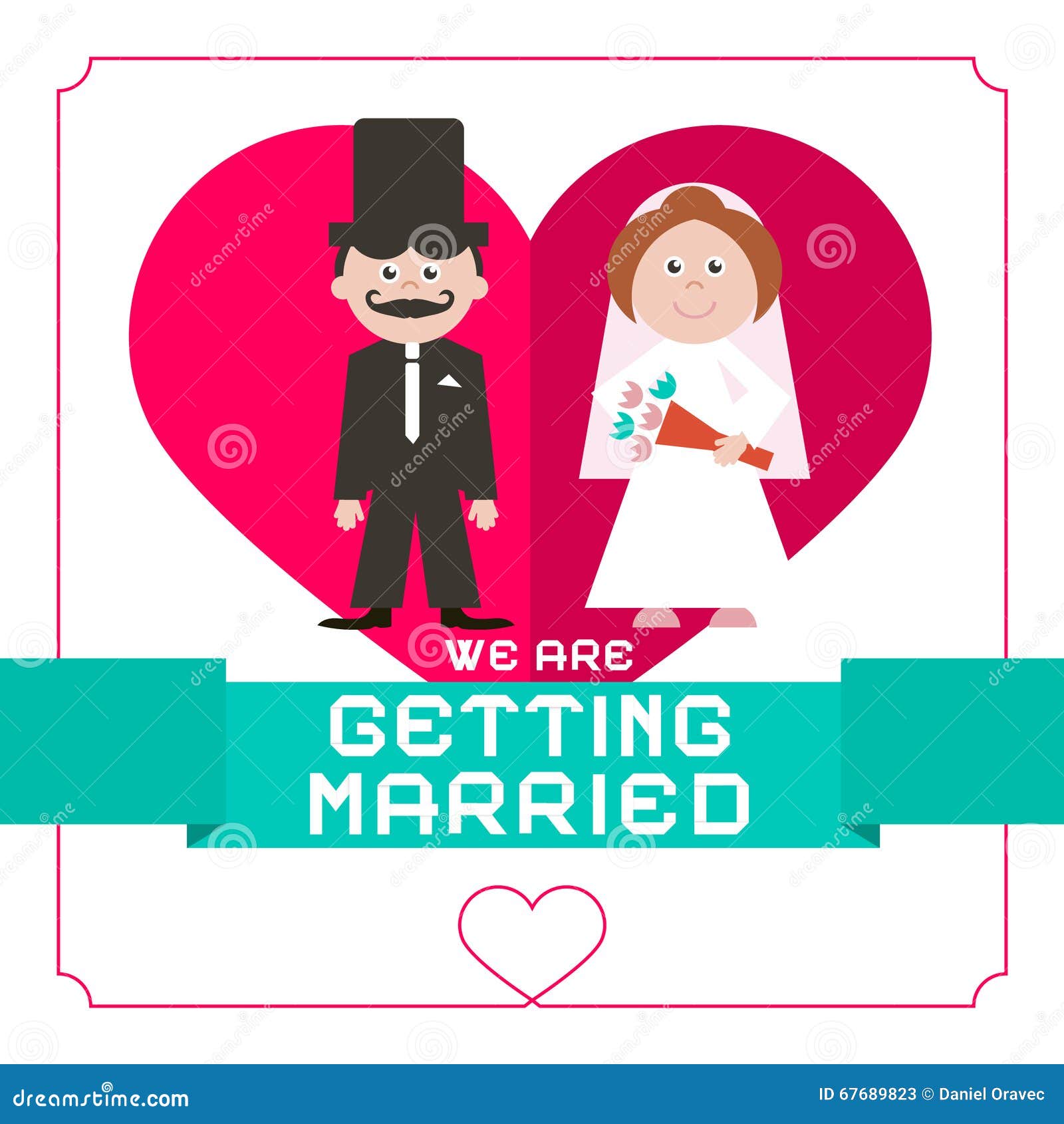 We are Getting Married Vector Flat Design Card Stock Vector ...
