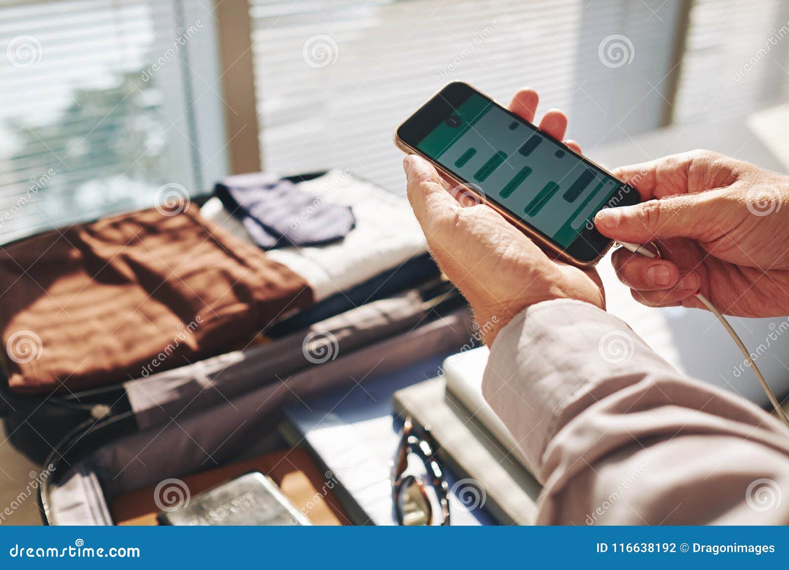 Getting Message on Smartphone Stock Photo - Image of human, device ...