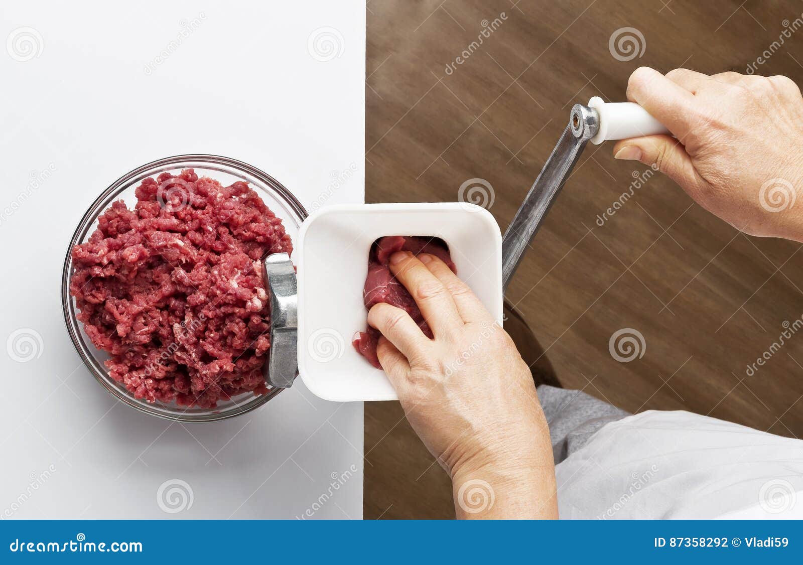 Getting Minced Using a Meat Grinder Stock Photo - Image of butchery ...