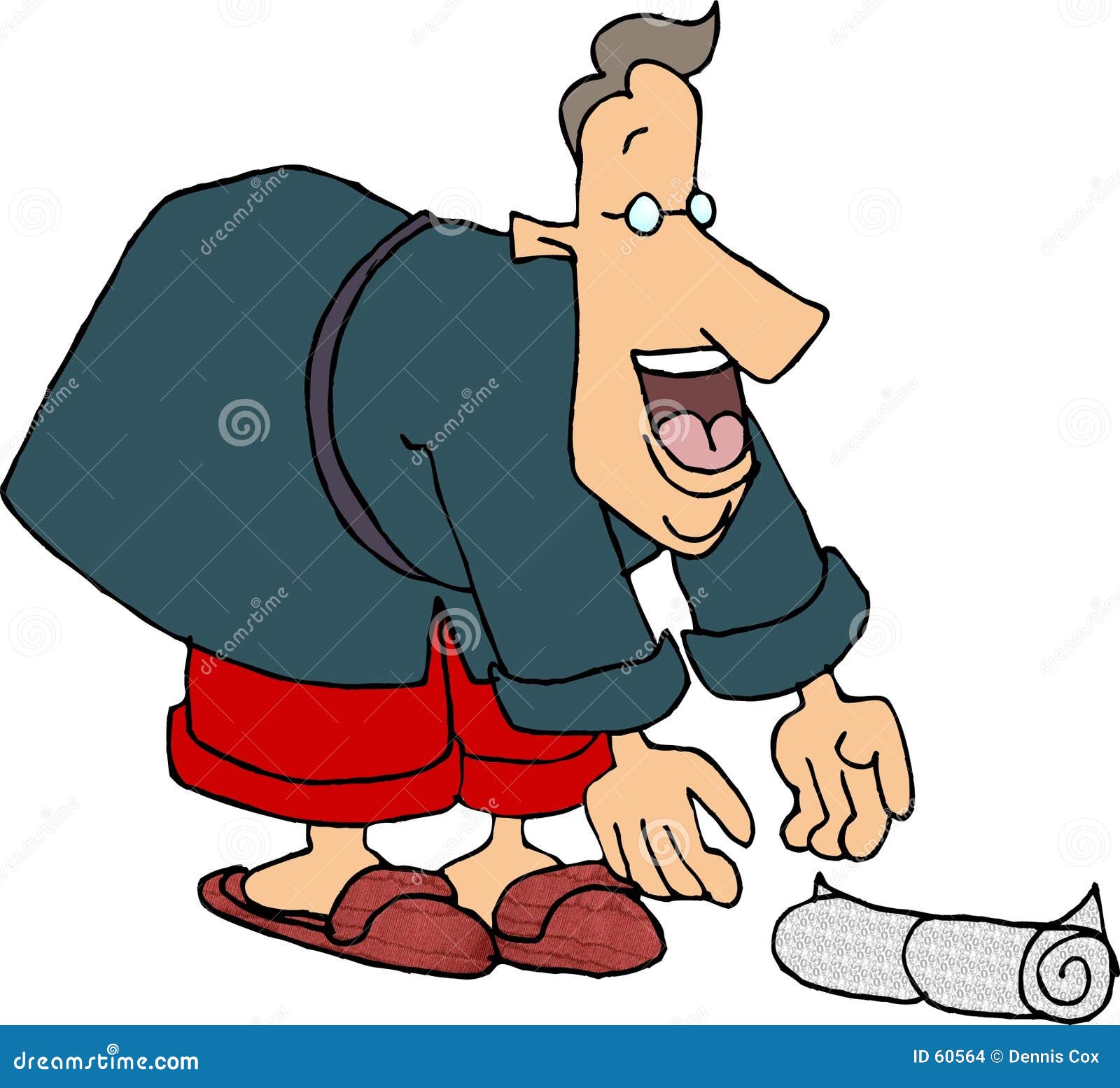 Getting the morning paper stock illustration. Illustration of pajamas ...