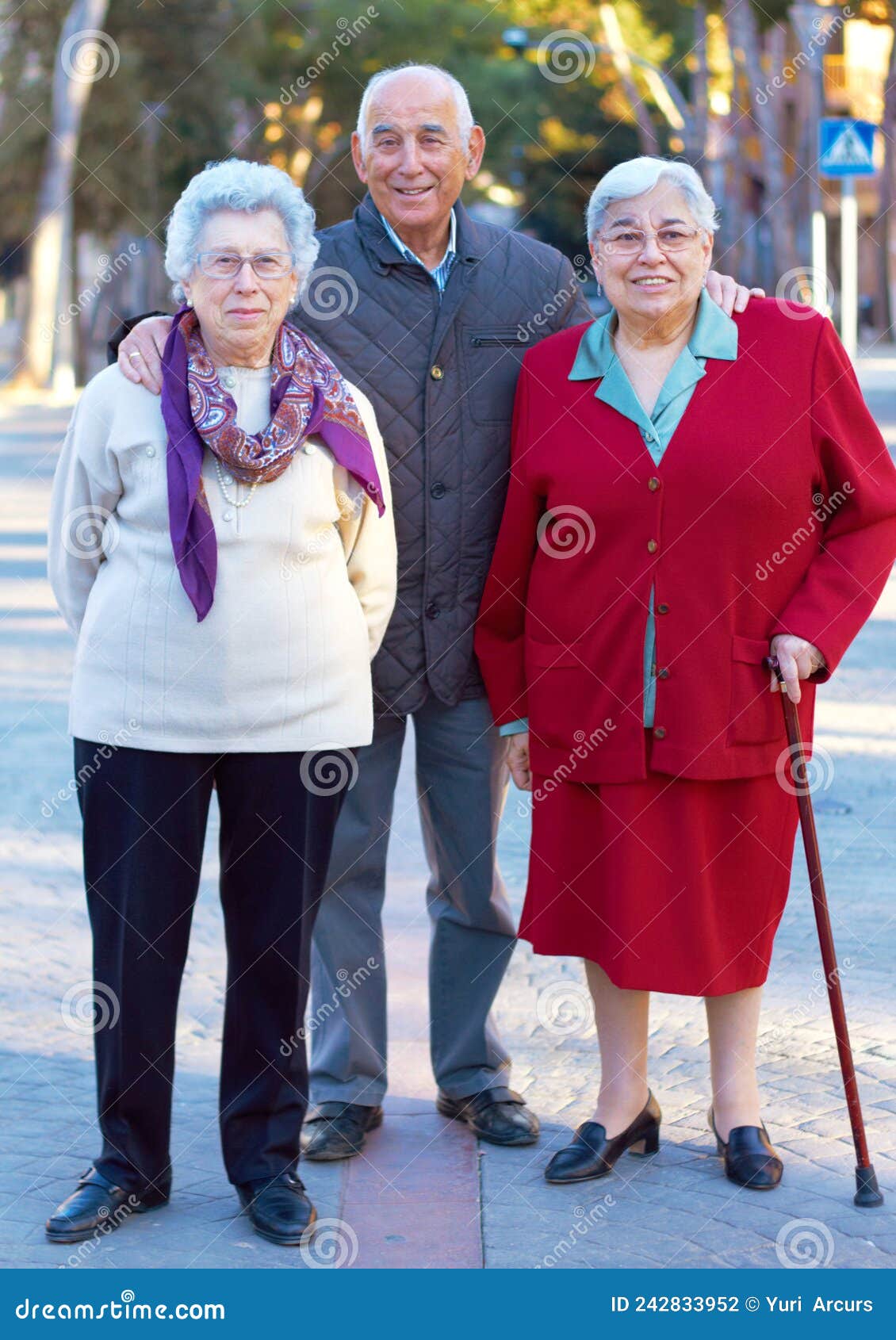 Getting Older Gracefully. Portrait of Three Elderly People Standing ...