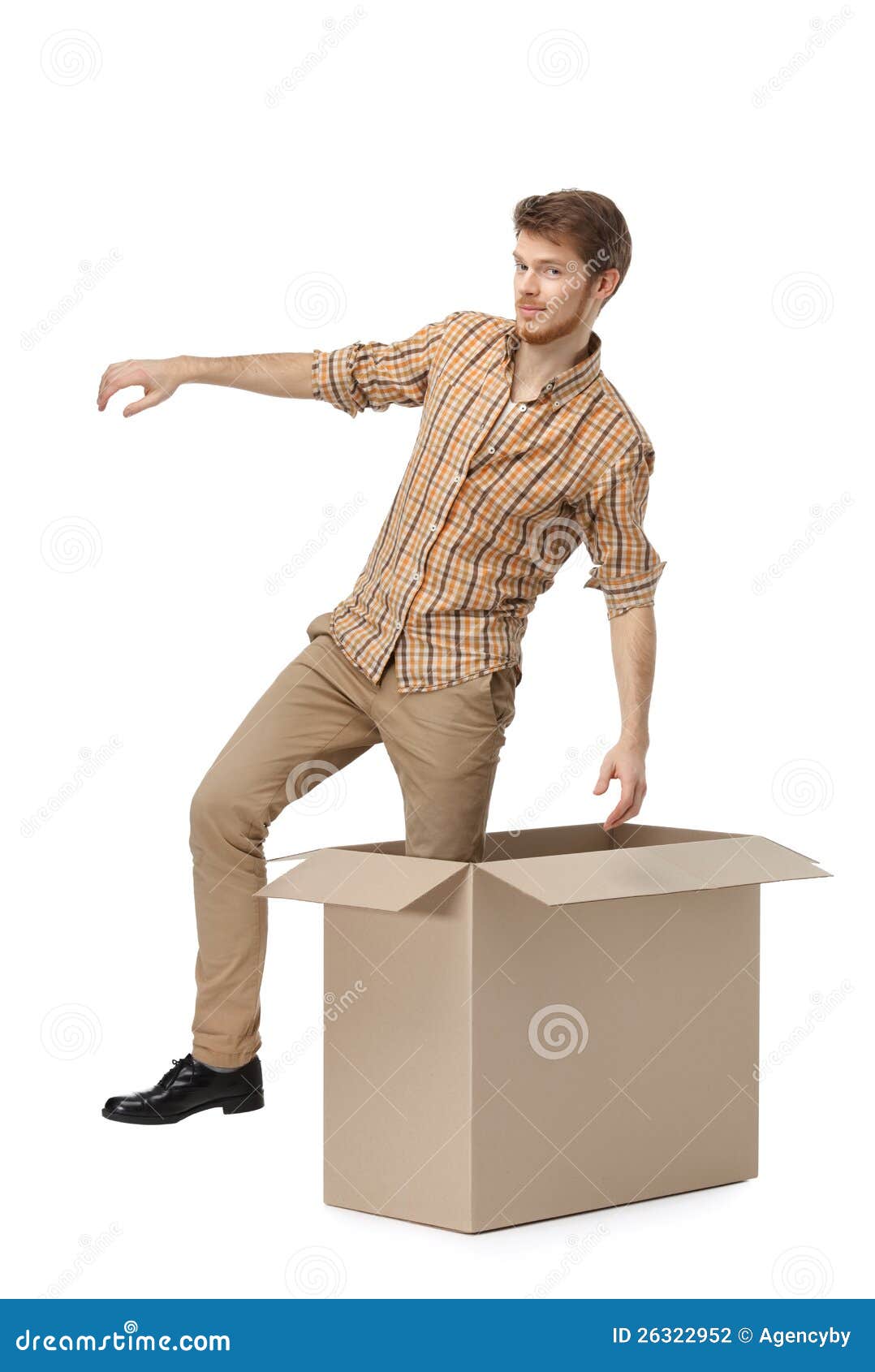 Getting Out of the Cardboard Box Stock Photo - Image of background ...