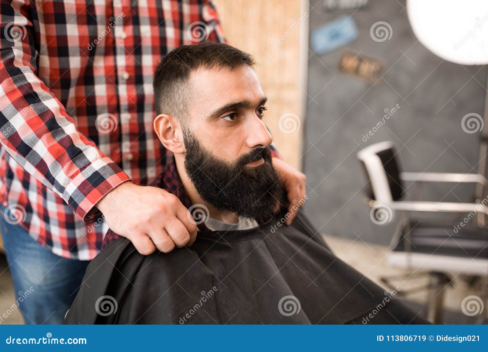 Getting Perfect Shape at Barber Shop Stock Image - Image of people ...