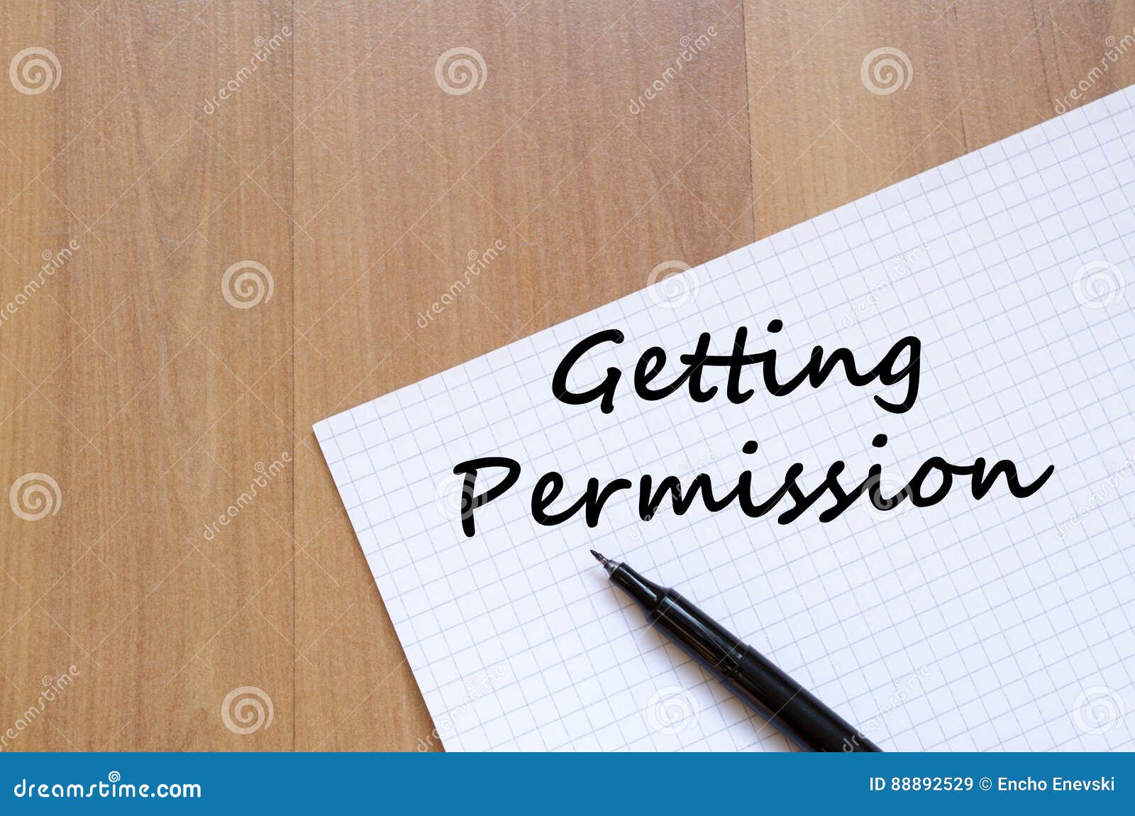 Getting Permission Write on Notebook Stock Image - Image of forbidden ...