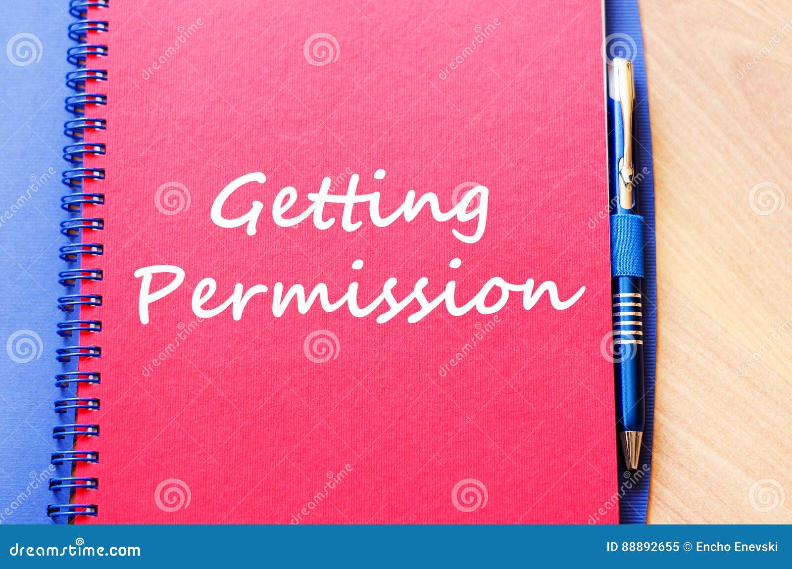 Getting Permission Write on Notebook Stock Image - Image of biometric ...