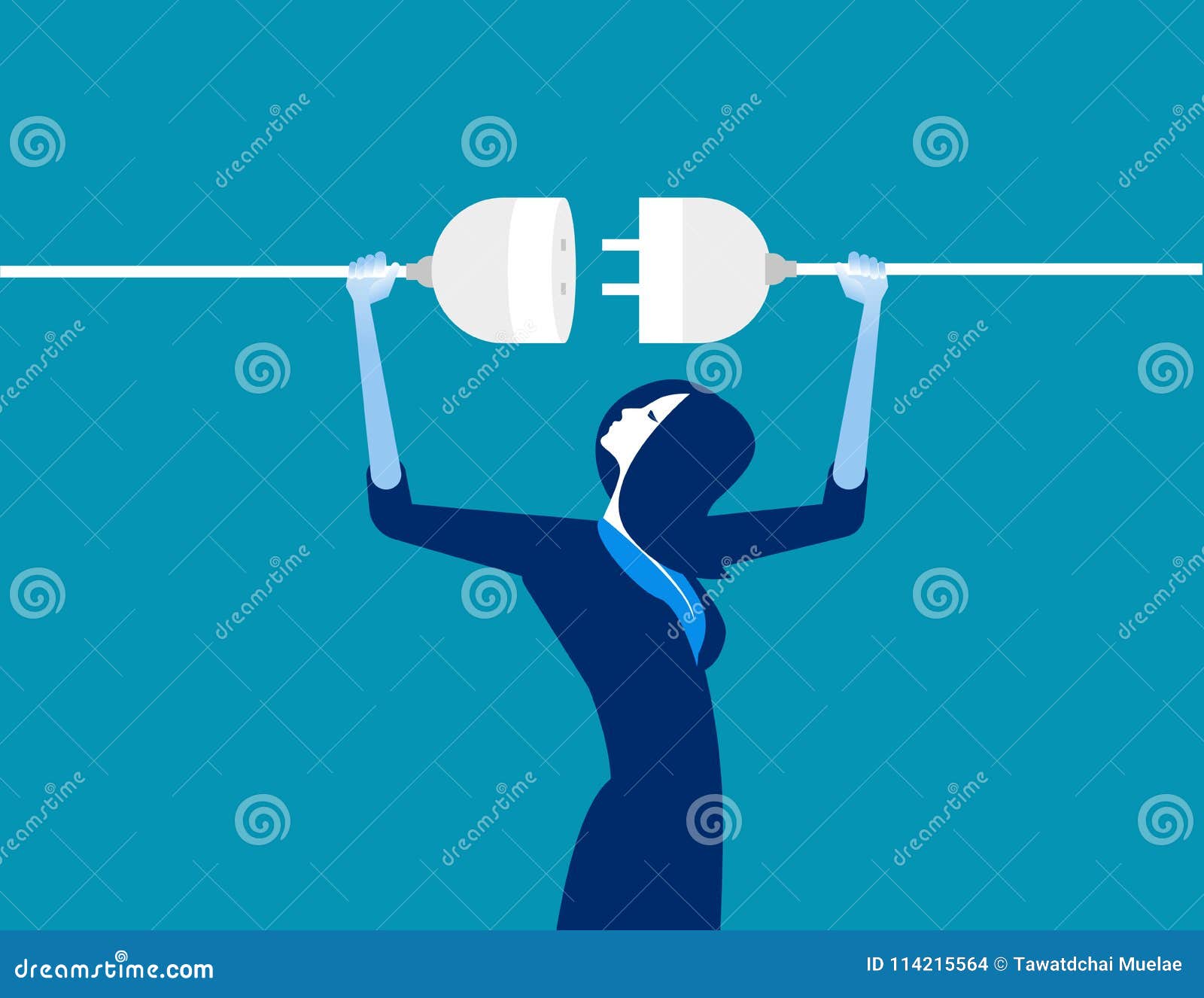 Getting Plugged in. Concept Business Vector Illustration Stock Vector ...