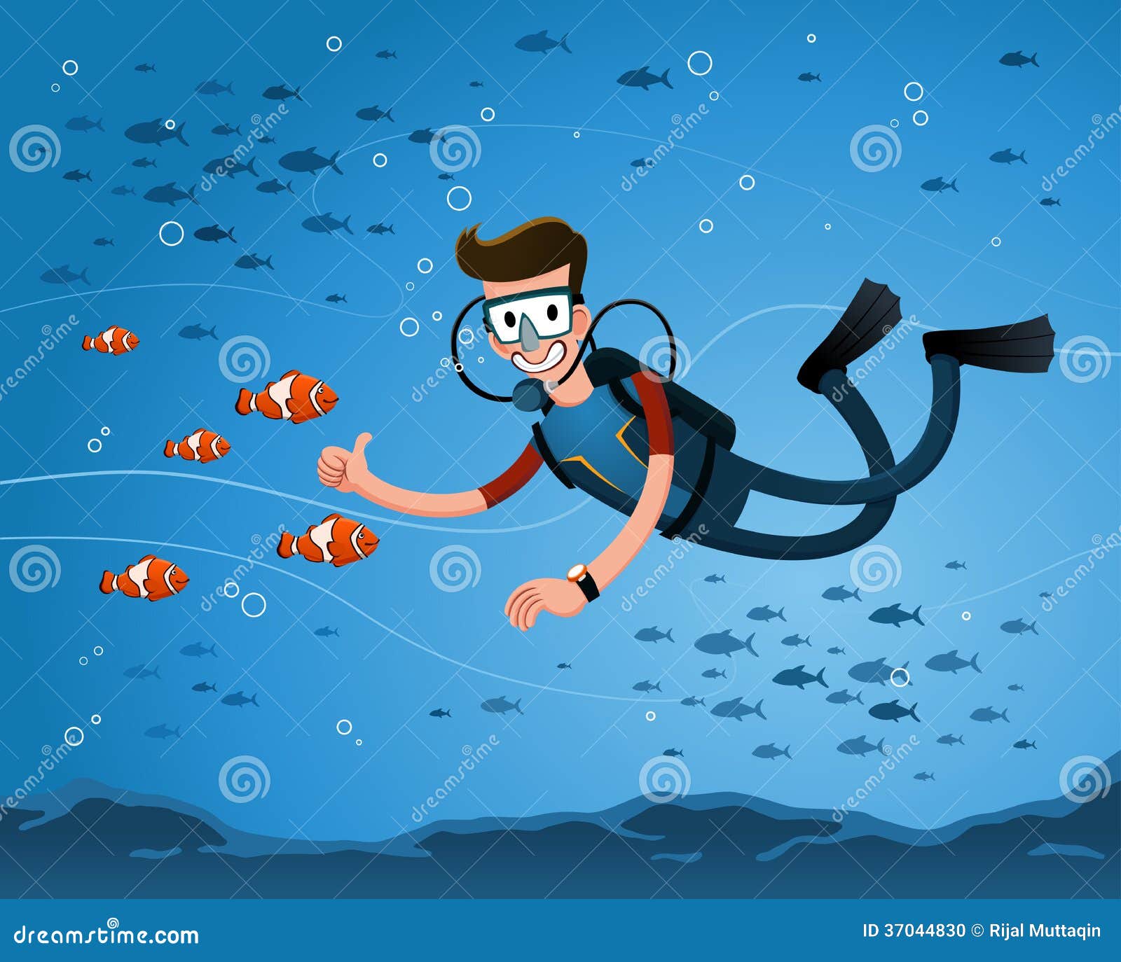 Getting a Pose with Clown Fish Stock Vector - Illustration of nature ...