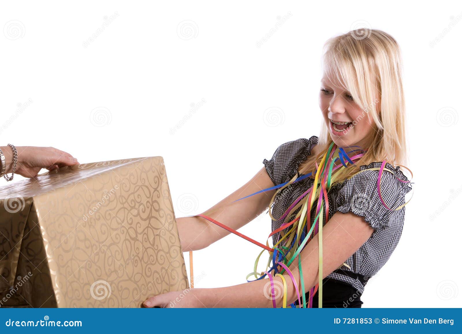 Getting a present stock image. Image of beautiful, white - 7281853