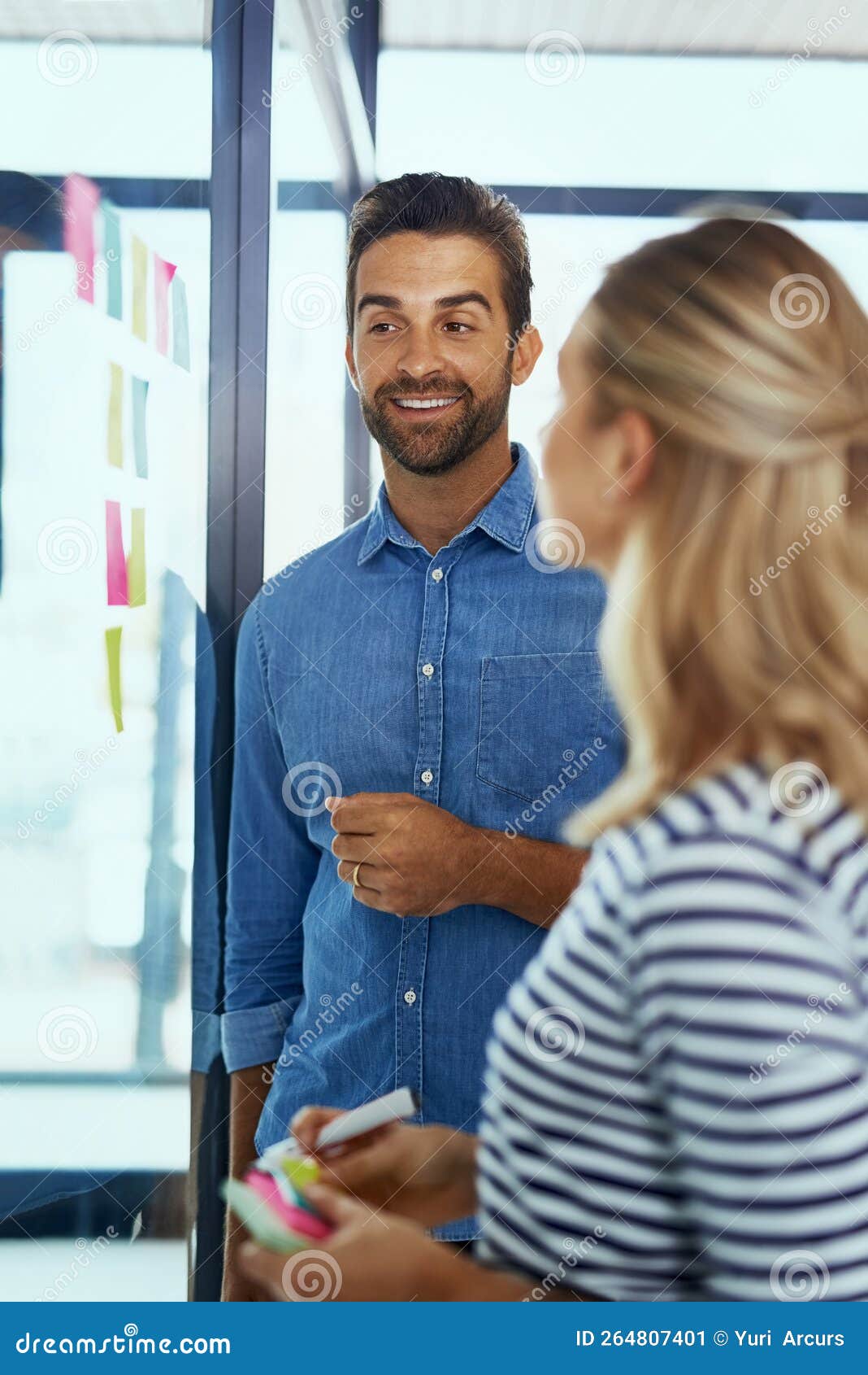 Getting Proactive in the Planning Process. Two Colleagues Having a ...