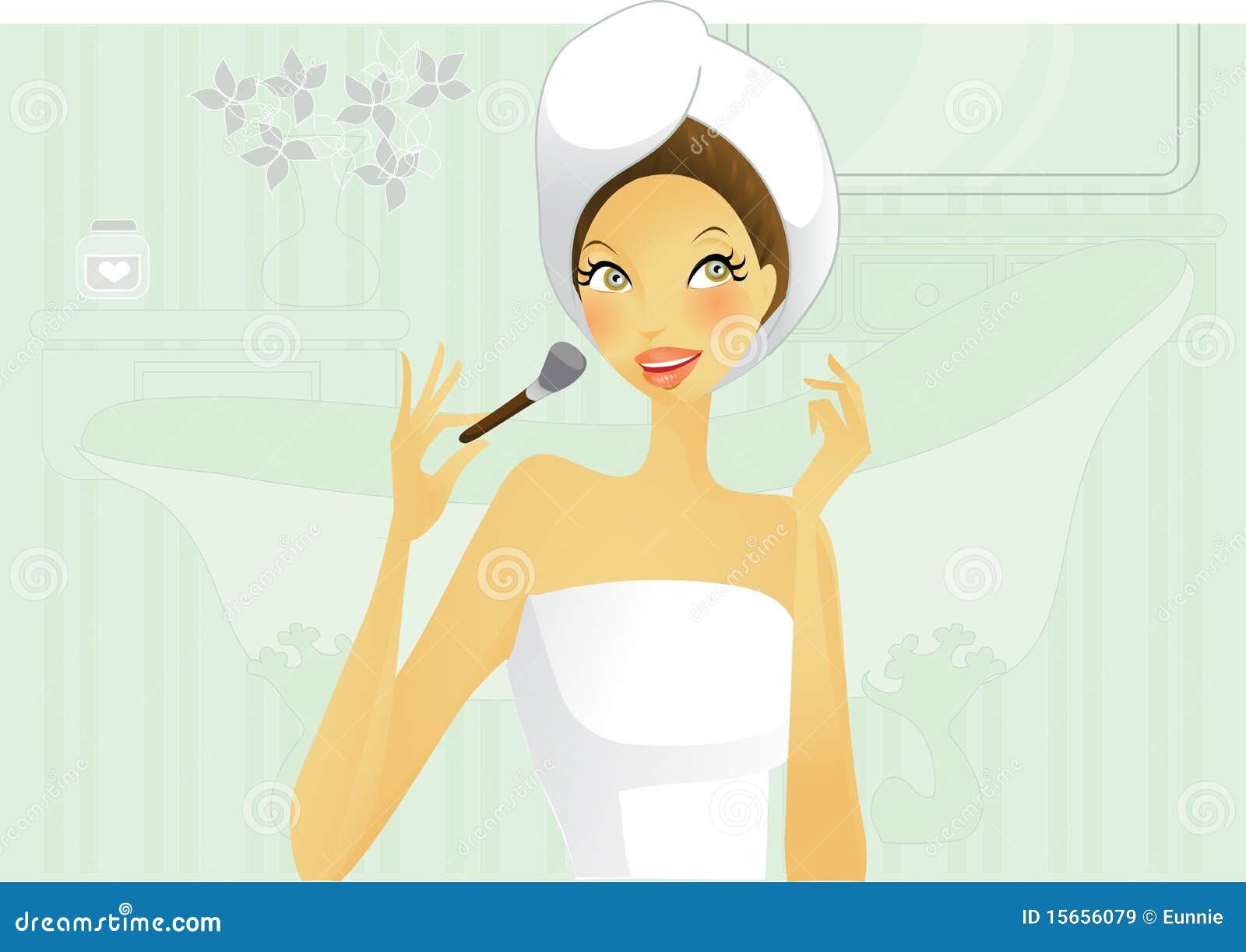 Getting ready stock vector. Illustration of color, female - 15656079