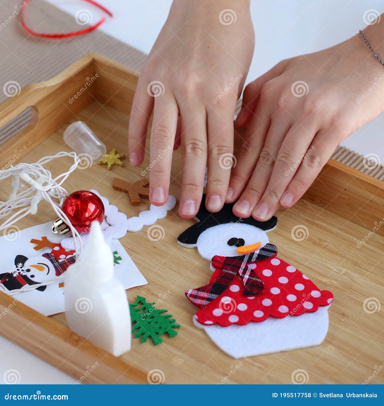 Getting Ready for Christmas. Children`s Hands Collect Christmas Tree ...