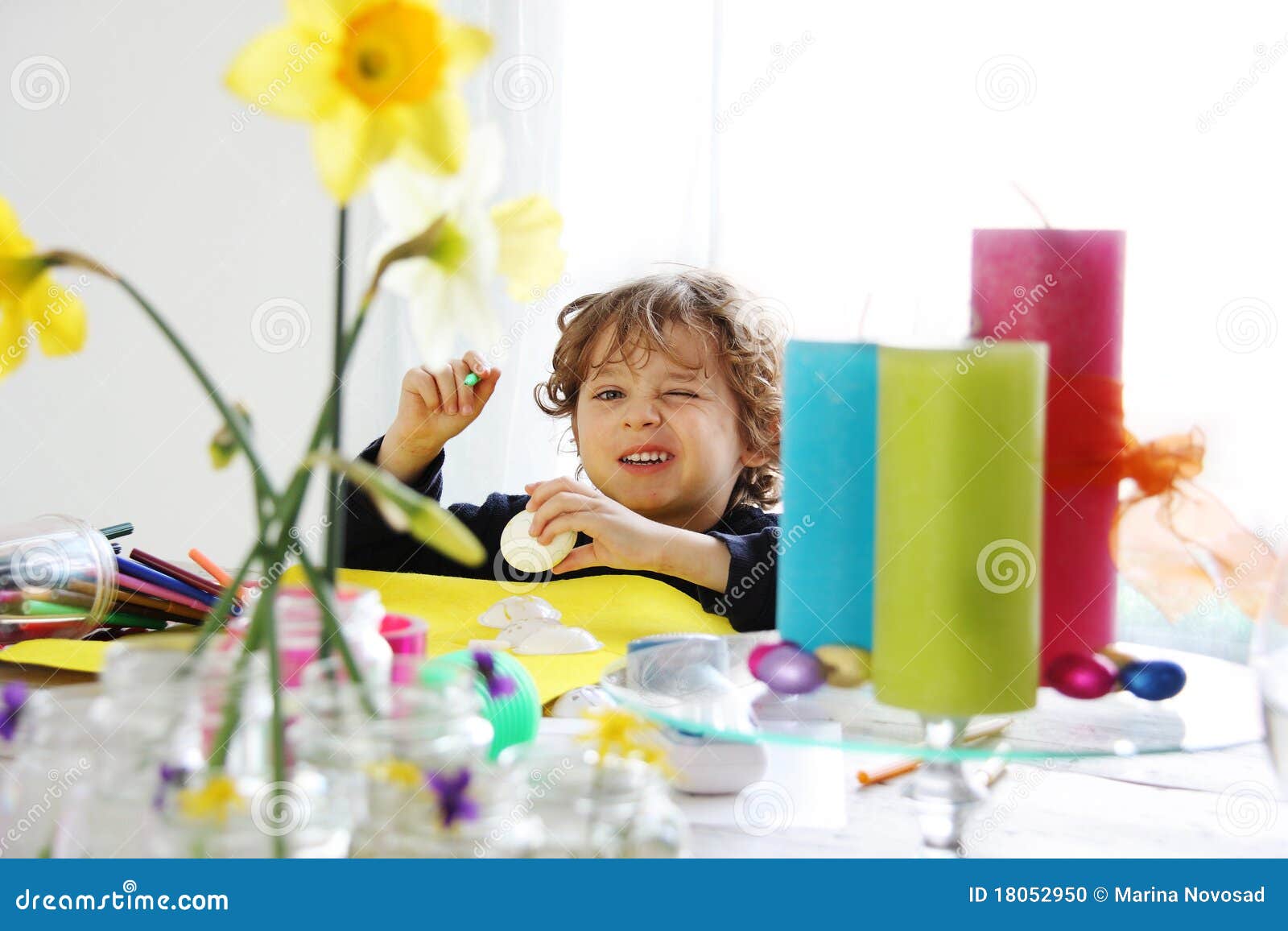Getting ready for Easter. stock photo. Image of party - 18052950