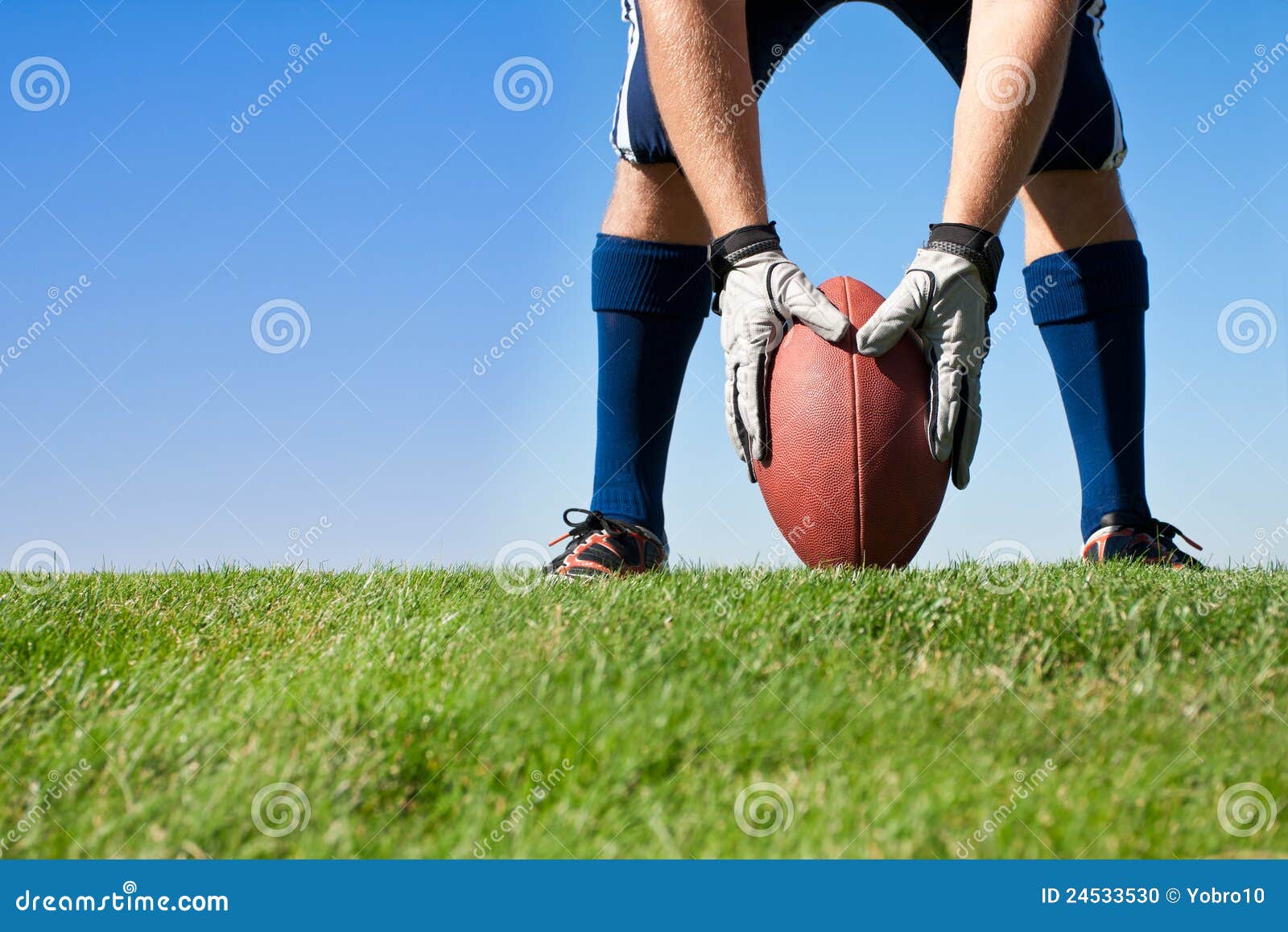 Getting Ready for Football Kickoff Stock Photo - Image of play, grass ...