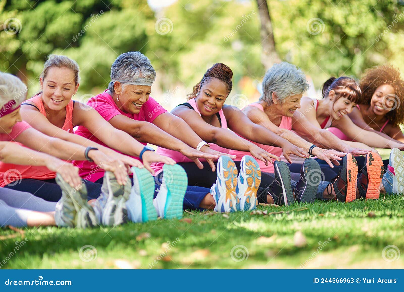 Getting Ready for Their Workout. Shot of a Group of People Warming Up ...