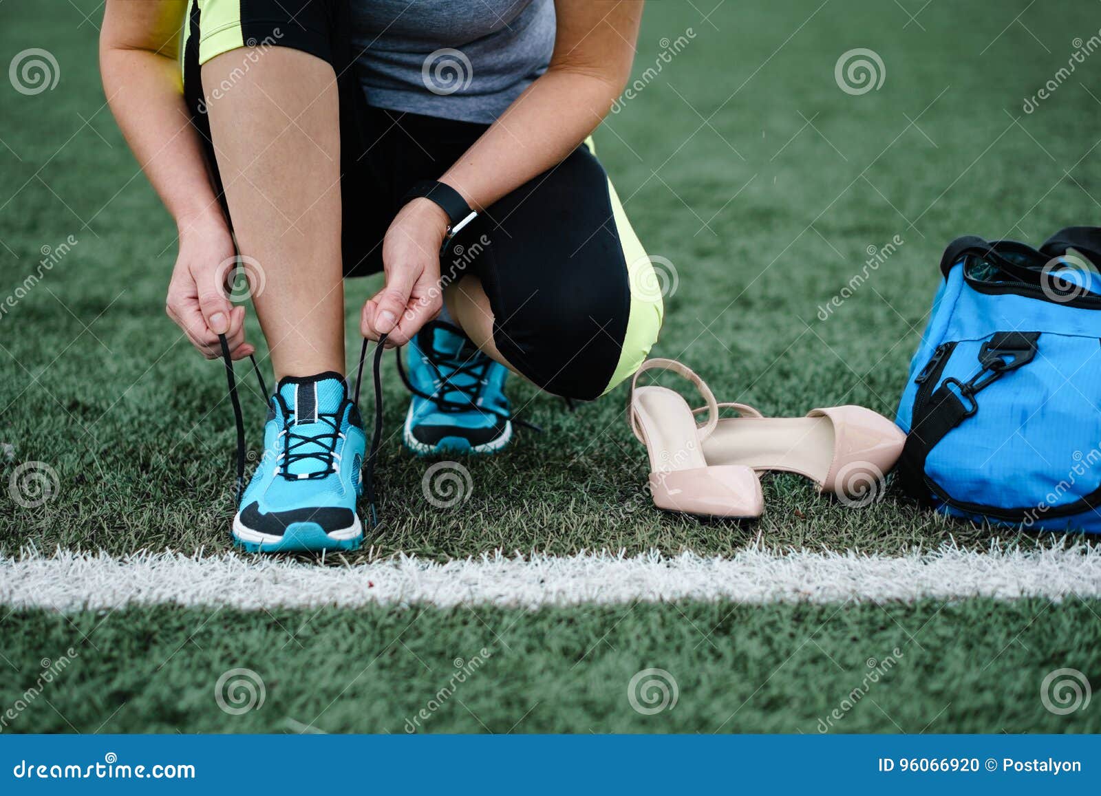 Getting Ready for Training. the Concept of Female Feet after Work ...