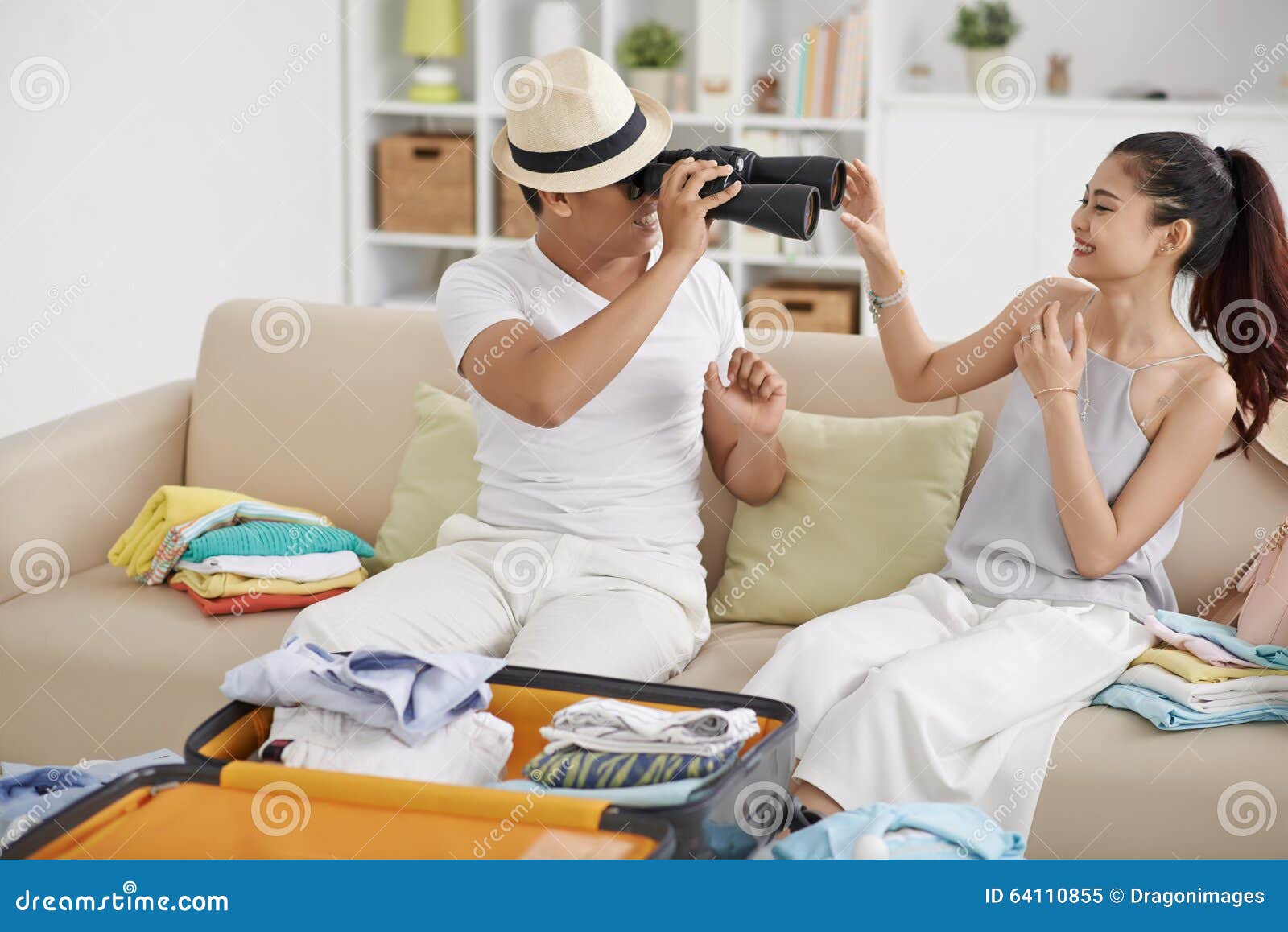 Getting ready for vacation stock image. Image of boyfriend - 64110855