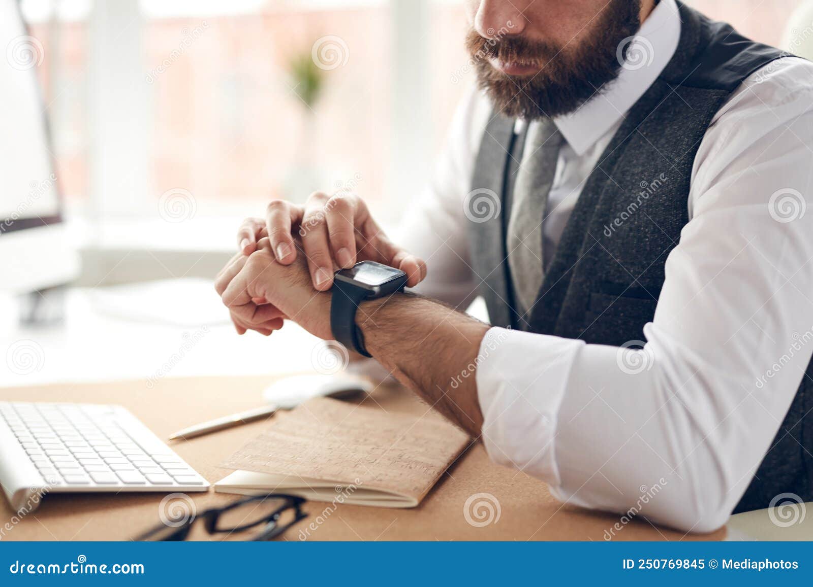 Getting Smart Watch Notification Stock Image - Image of manager, modern ...