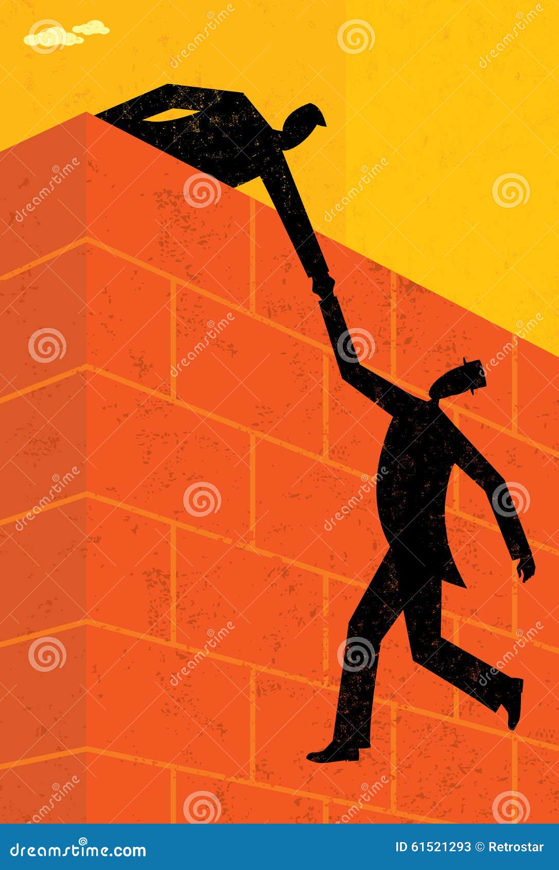 Getting some help stock vector. Illustration of determination - 61521293