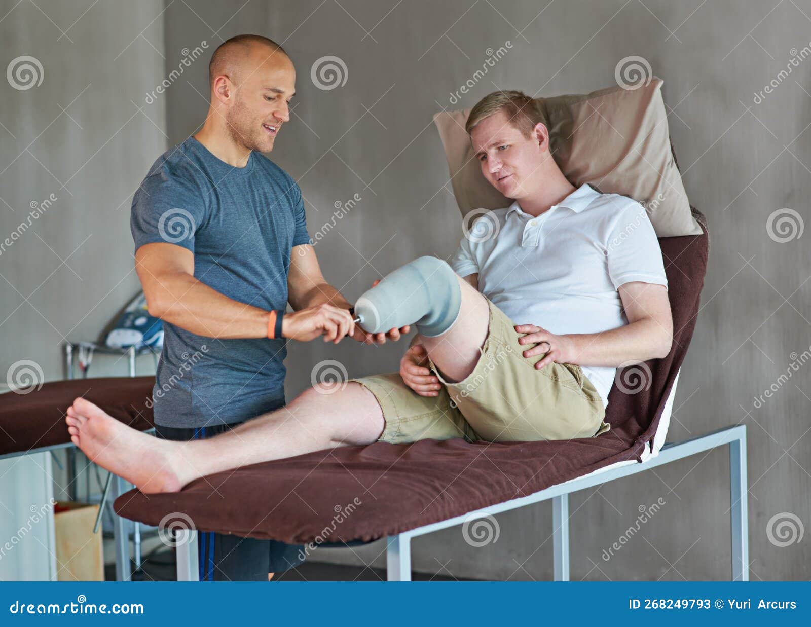 Getting Some Much Needed Physiotherapy. Studio Shot of a Young Amputee ...