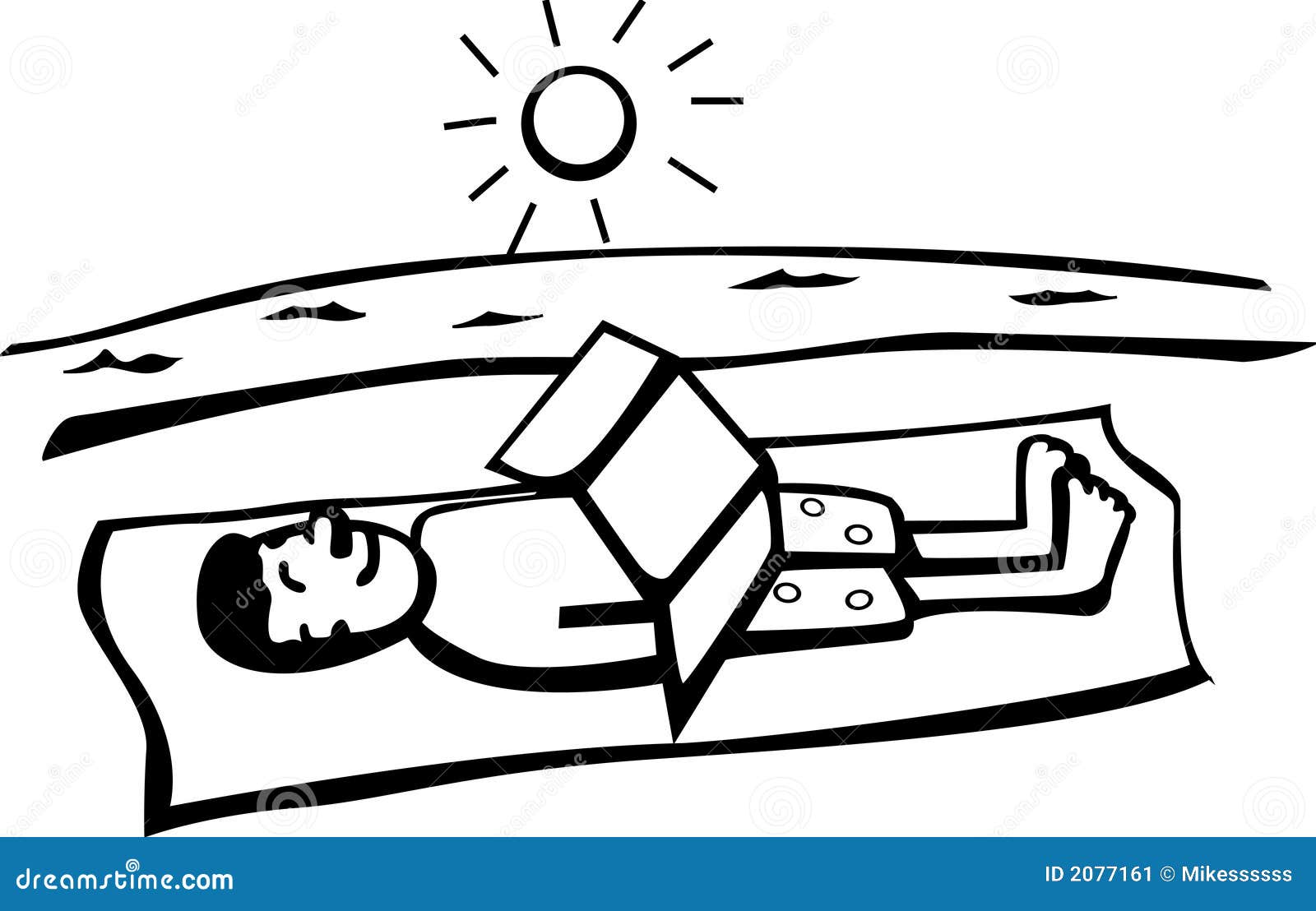 Sun Tanning Clipart Black And White