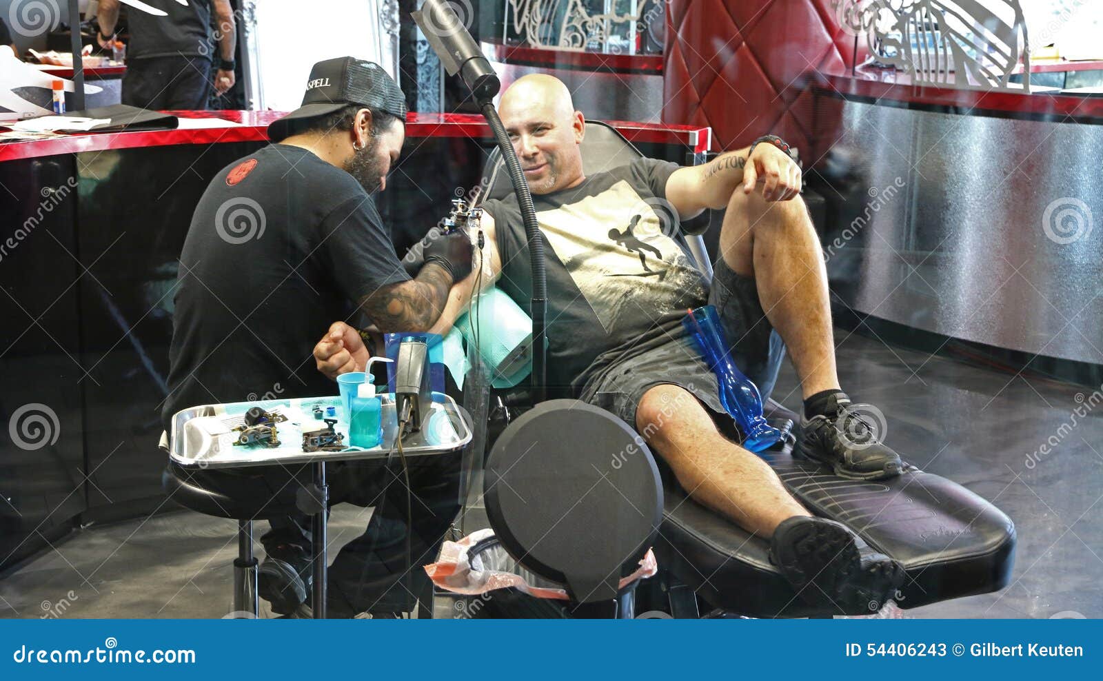 Getting a tattoo editorial stock photo. Image of artistic - 54406243