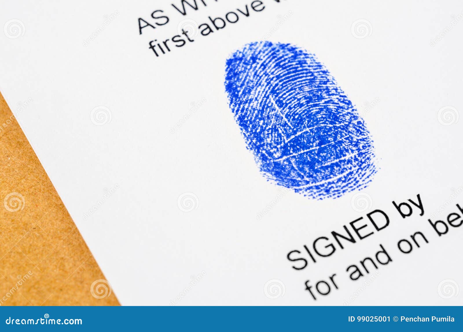 Getting Thumb Print. Business Concept. Stock Image - Image of signature ...