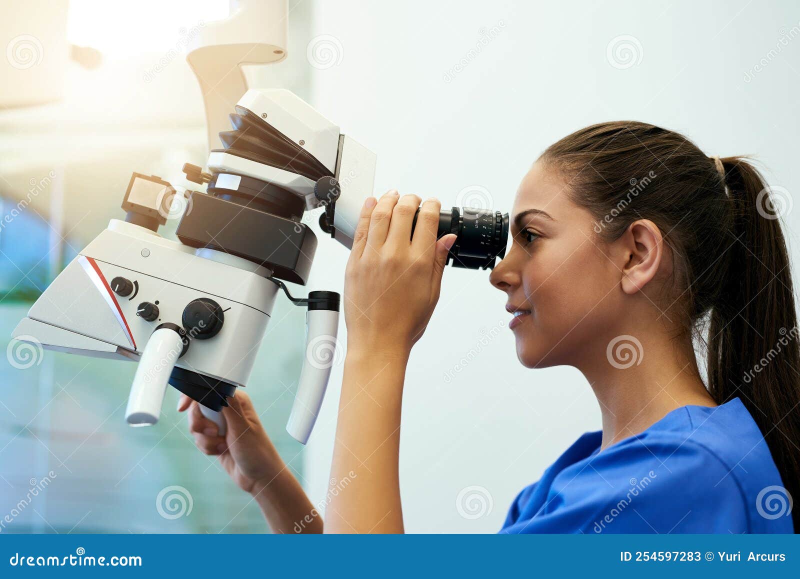 Getting To Know Her Patient on a Molecular Level. a Young Pathologist ...