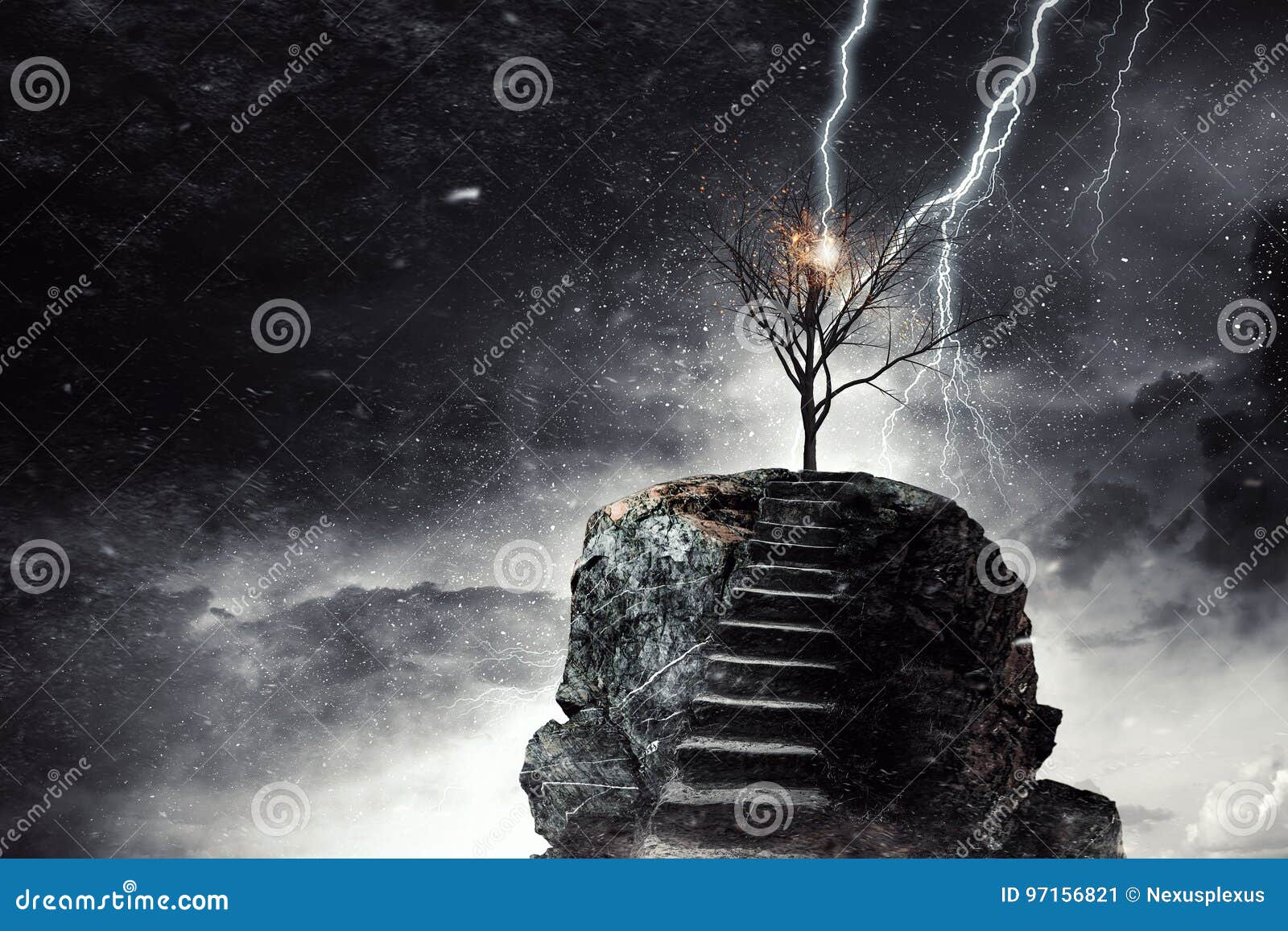 Lightning, Stair, Pedestal, Ladder Icon. Vector Illustration ...