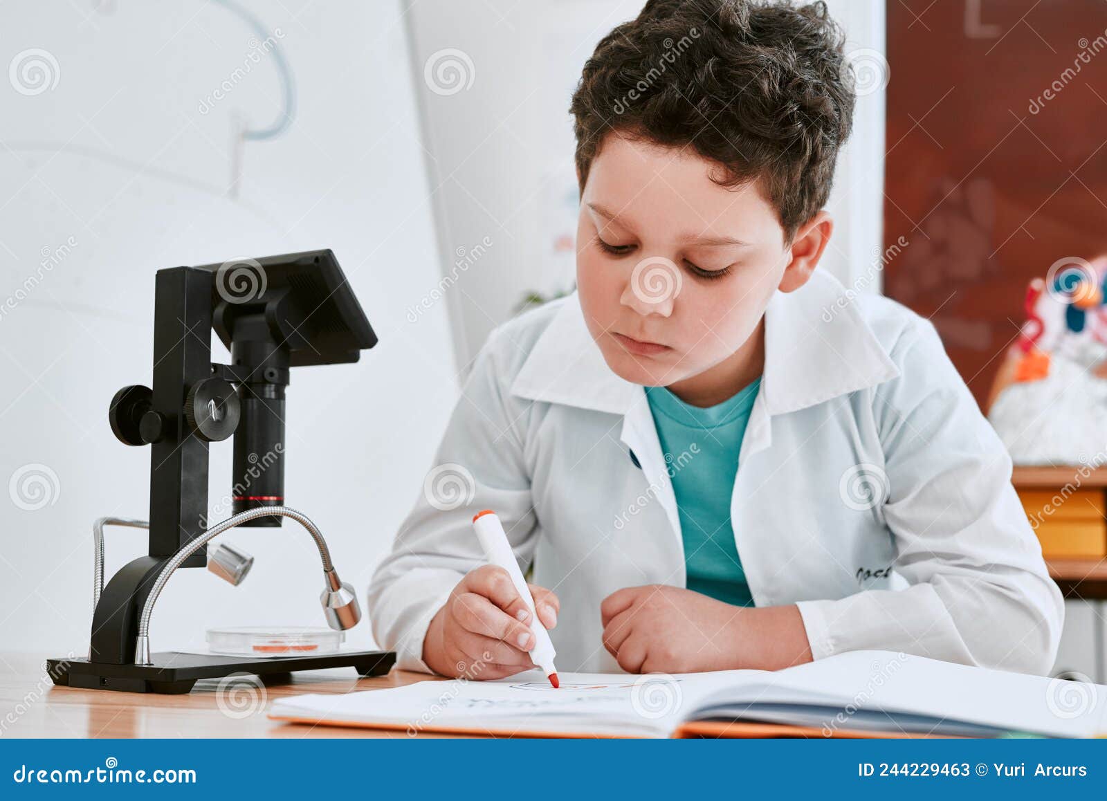 Getting Top Grades is What he always Strives for. Shot of an Adorable ...